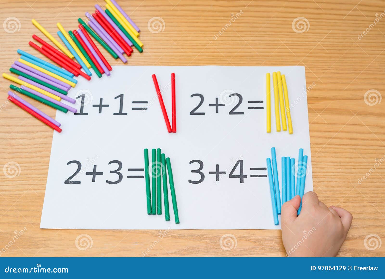 Kid Learning Simple Addition Stock Image - Image of learning, concept ...