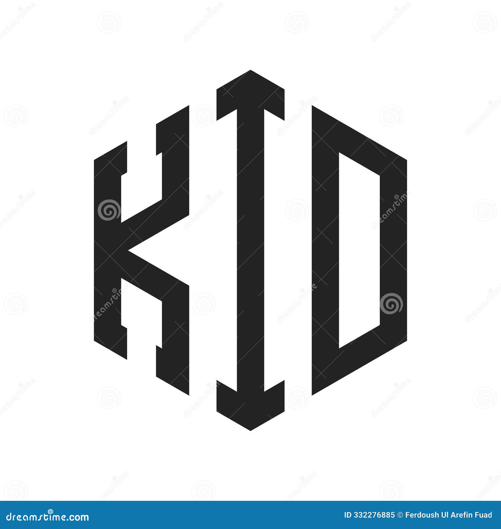 KID Logo Design. Initial Letter KID Monogram Logo Using Hexagon Shape ...