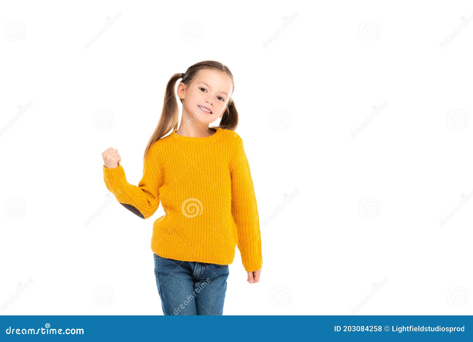 Kid Looking at Camera while Showing Stock Photo - Image of person ...