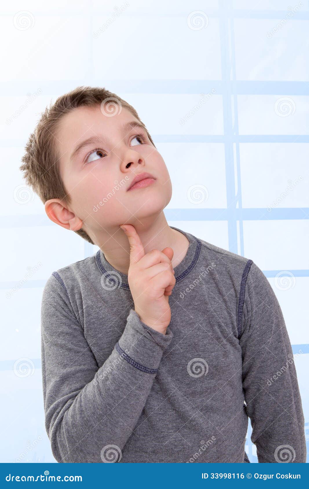Kid Looking Up Thinking Royalty Free Stock Image - Image: 33998116