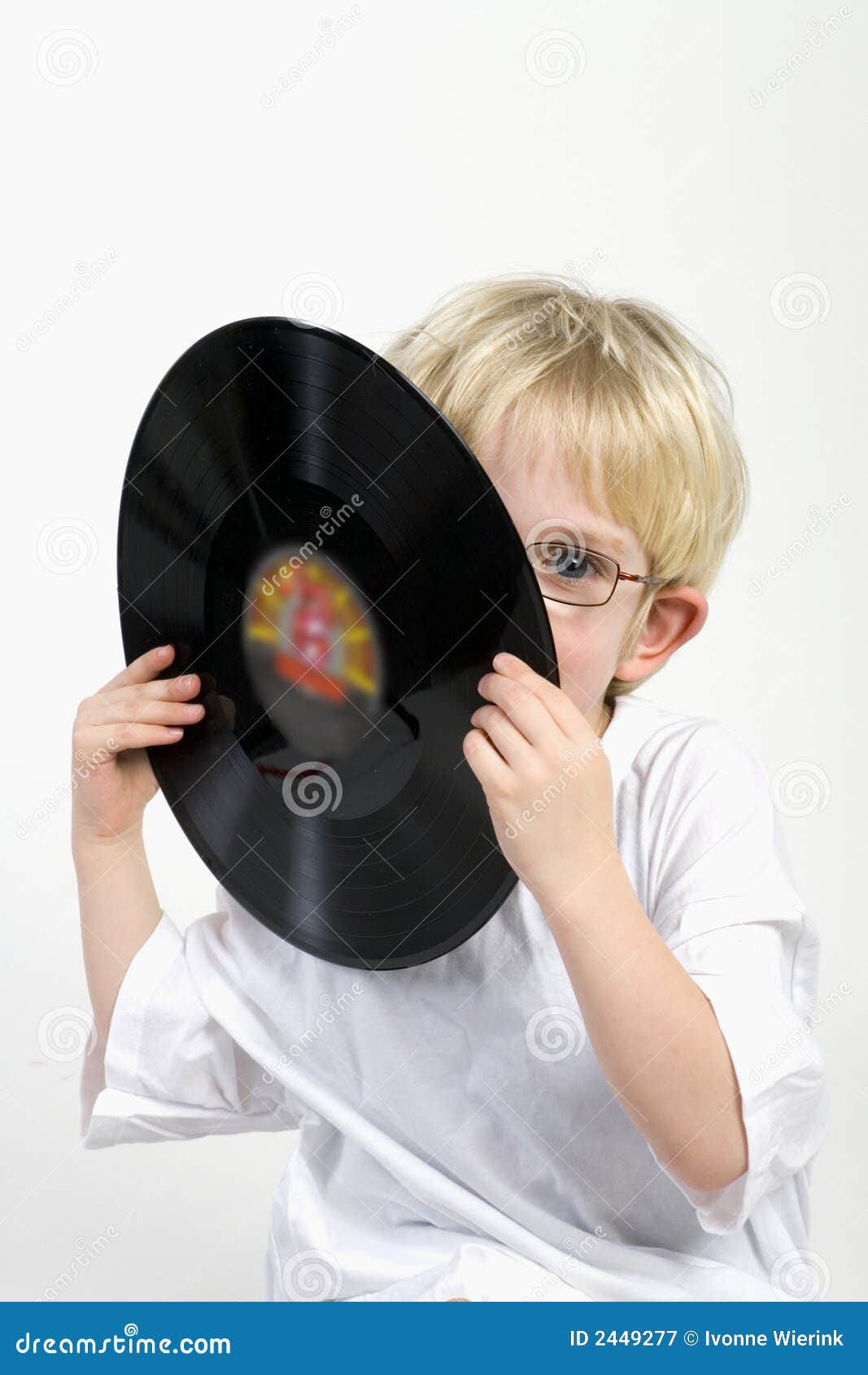 Kid with LP stock image. Image of vintage, label, child - 2449277