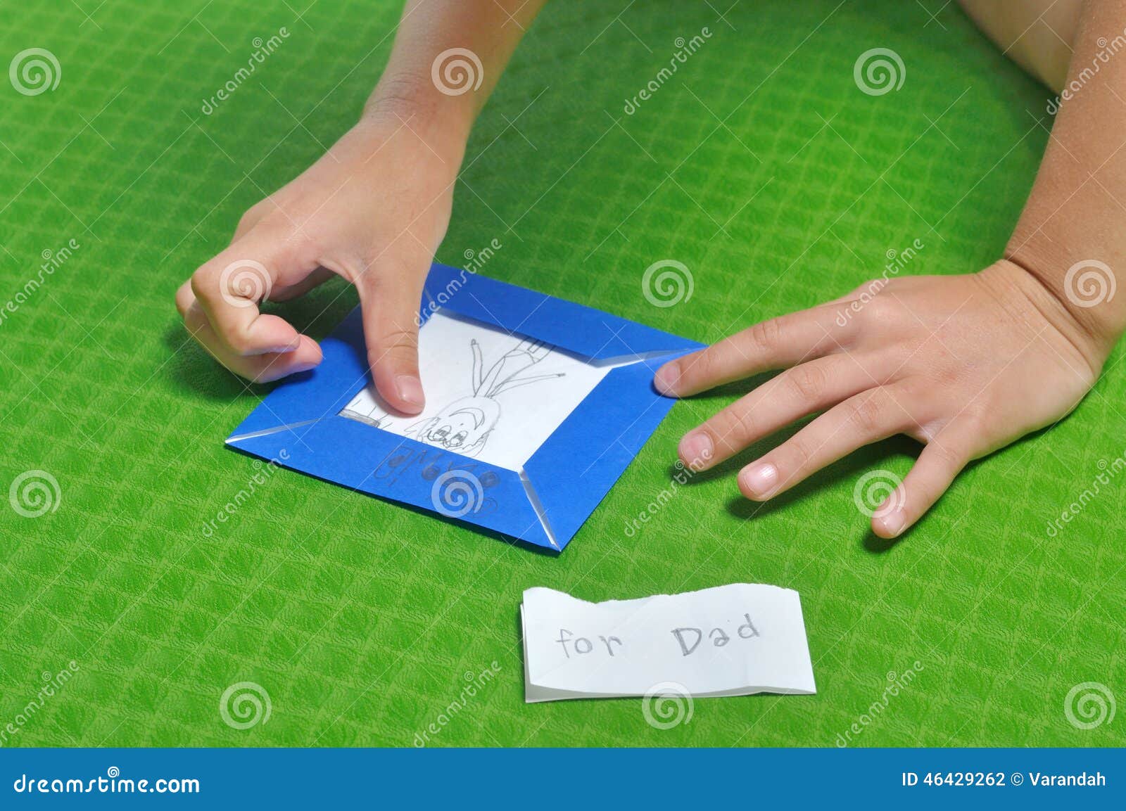 Kid Made Hand Drawn Picture Frame Stock Photo - Image of gift ...