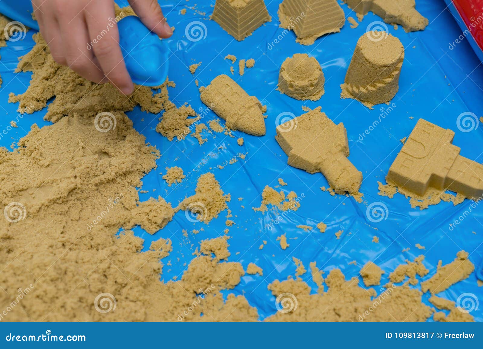 Kid Making Different Shapes by Sand with Moulds Stock Image - Image of ...