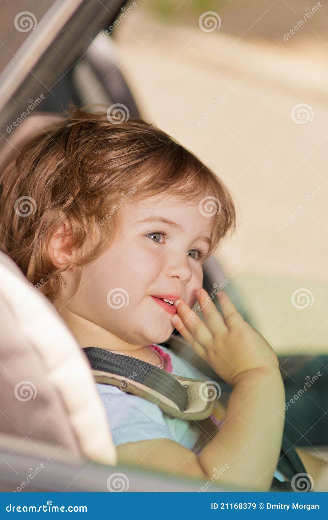 Kid Making Faces Sitting in Car Safety Seat Stock Image - Image of ...