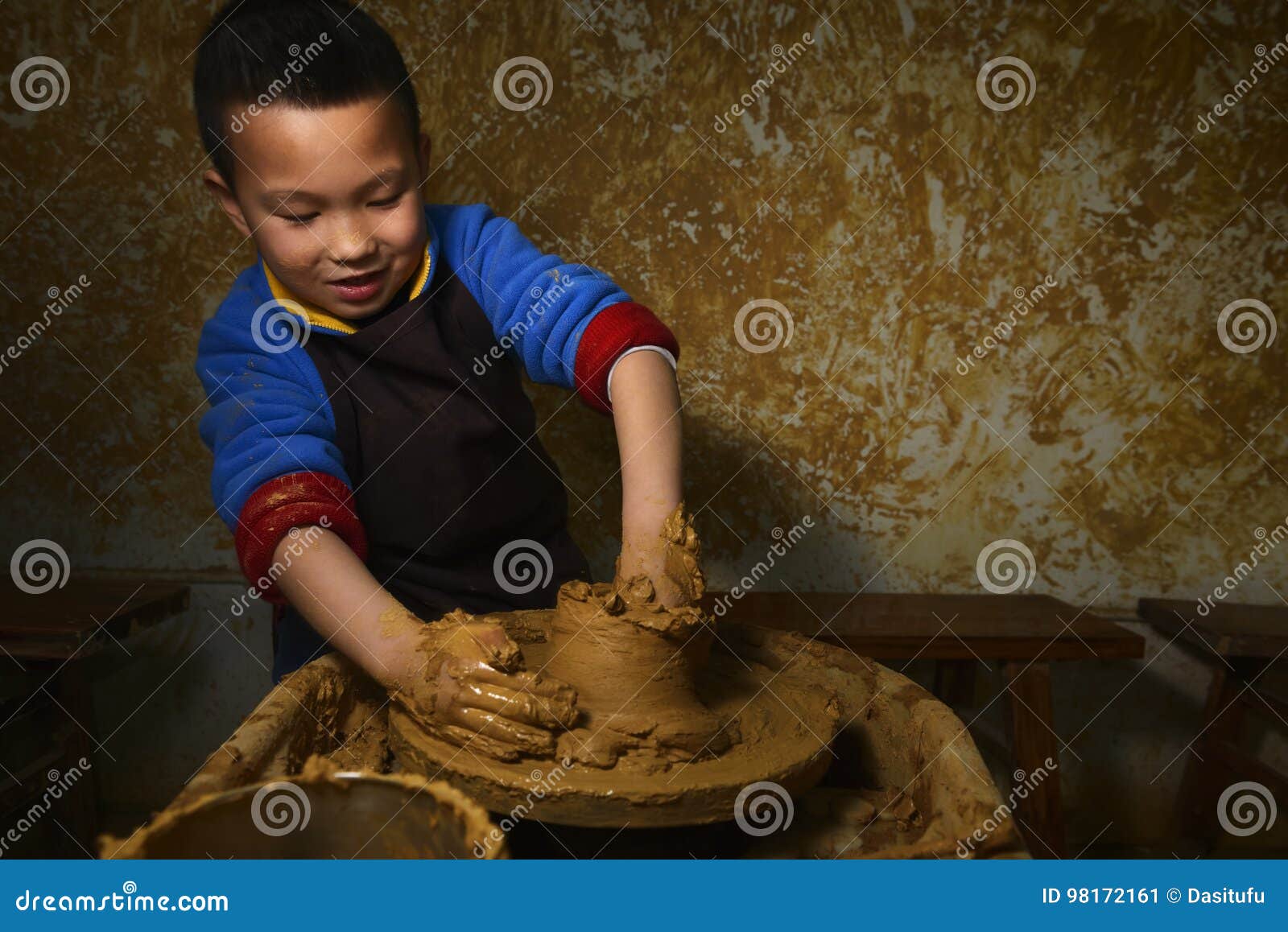Kid Making Pottery Royalty-Free Stock Photography | CartoonDealer.com ...