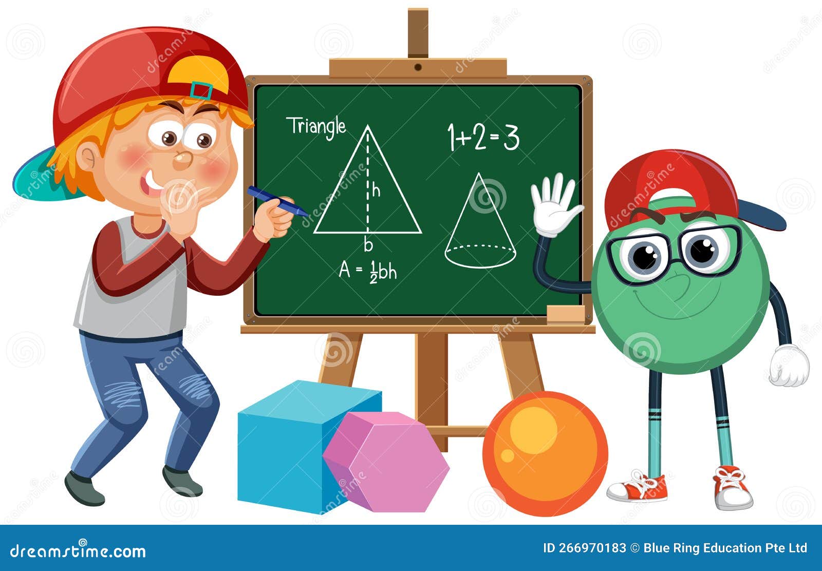 Kid with Math Equation on Blackboard Stock Vector - Illustration of ...