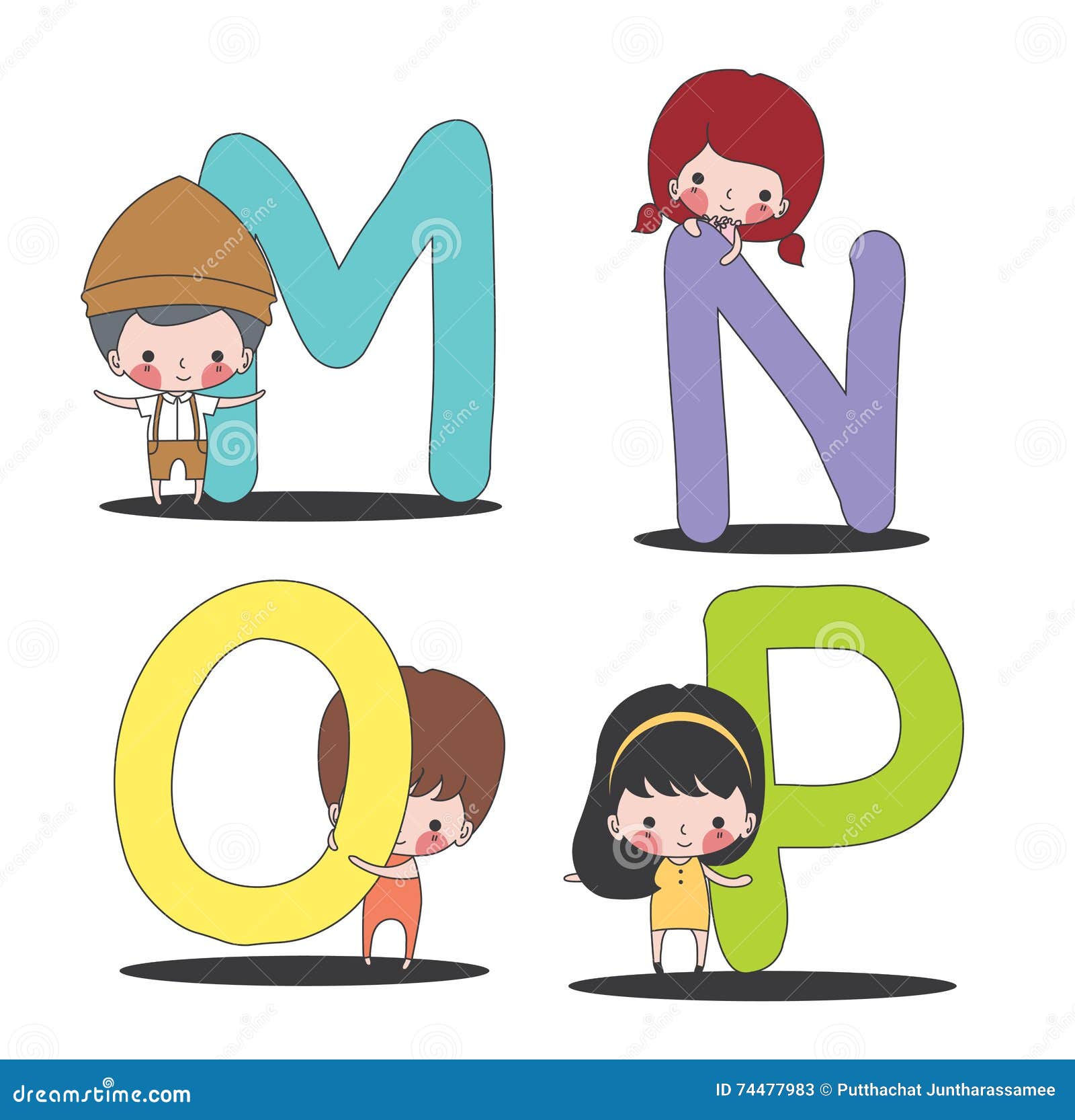 Kid and MNOP set stock vector. Illustration of cartoon - 74477983