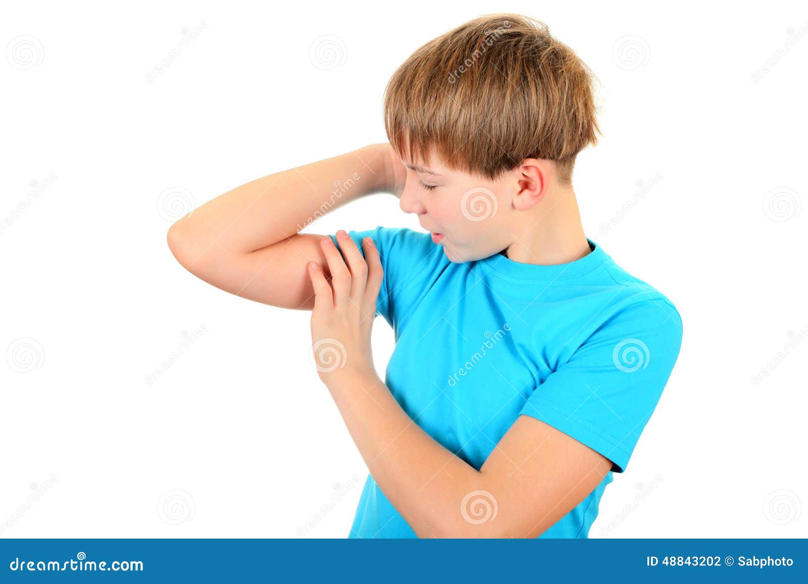 Kid Muscle Flexing stock photo. Image of bicep, male - 48843202