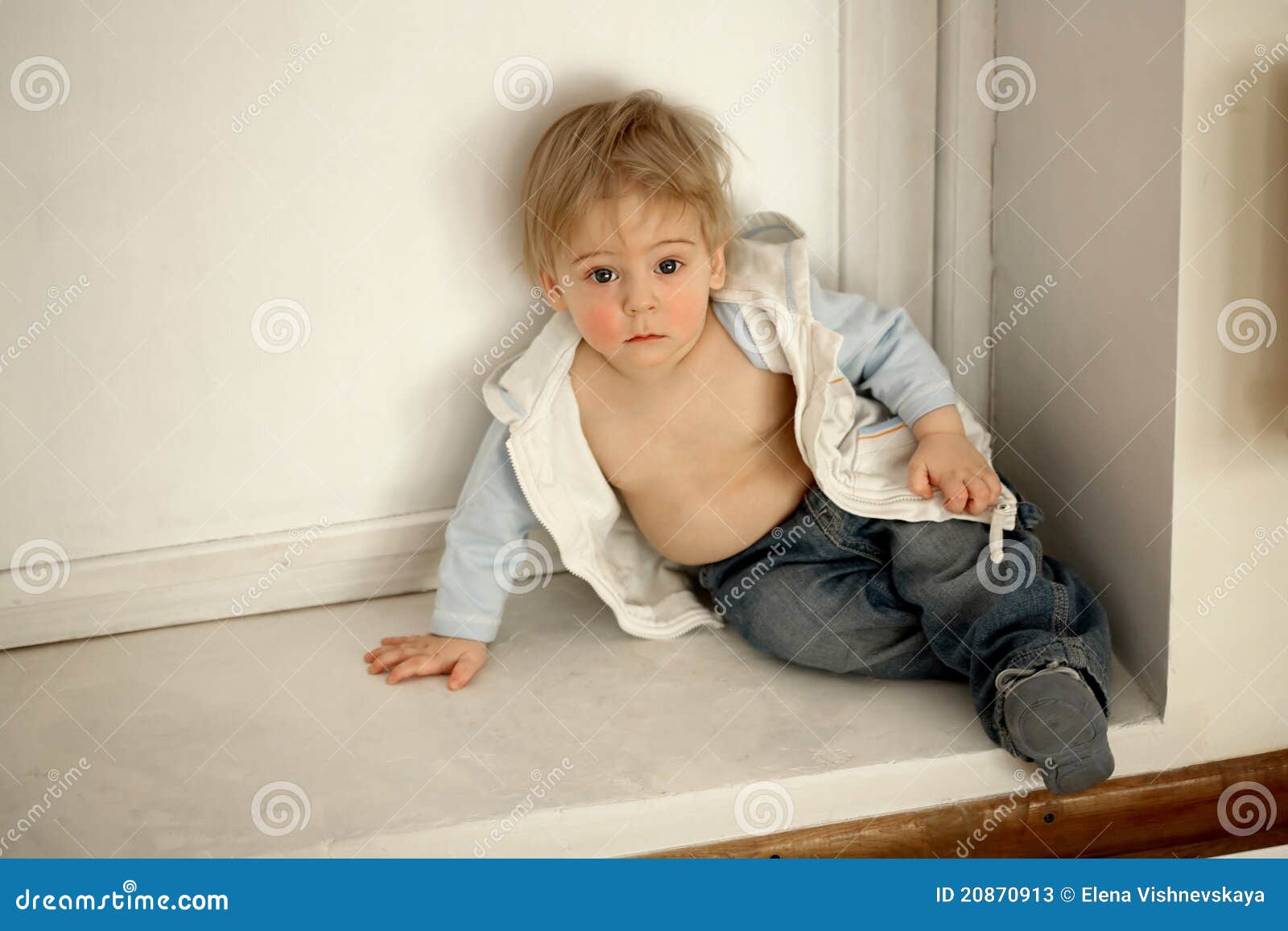 Kid next to door stock image. Image of white, small, baby - 20870913