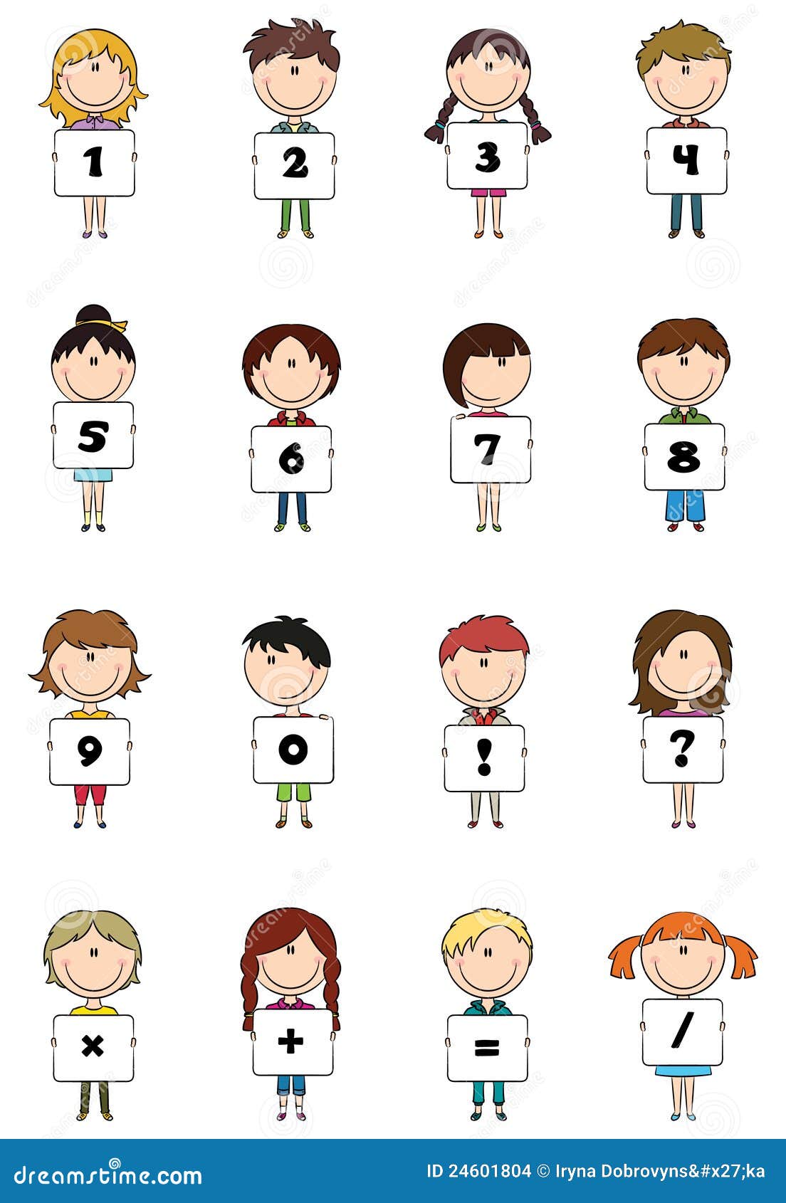 Kid Numbers & Symbols stock vector. Illustration of collection - 24601804
