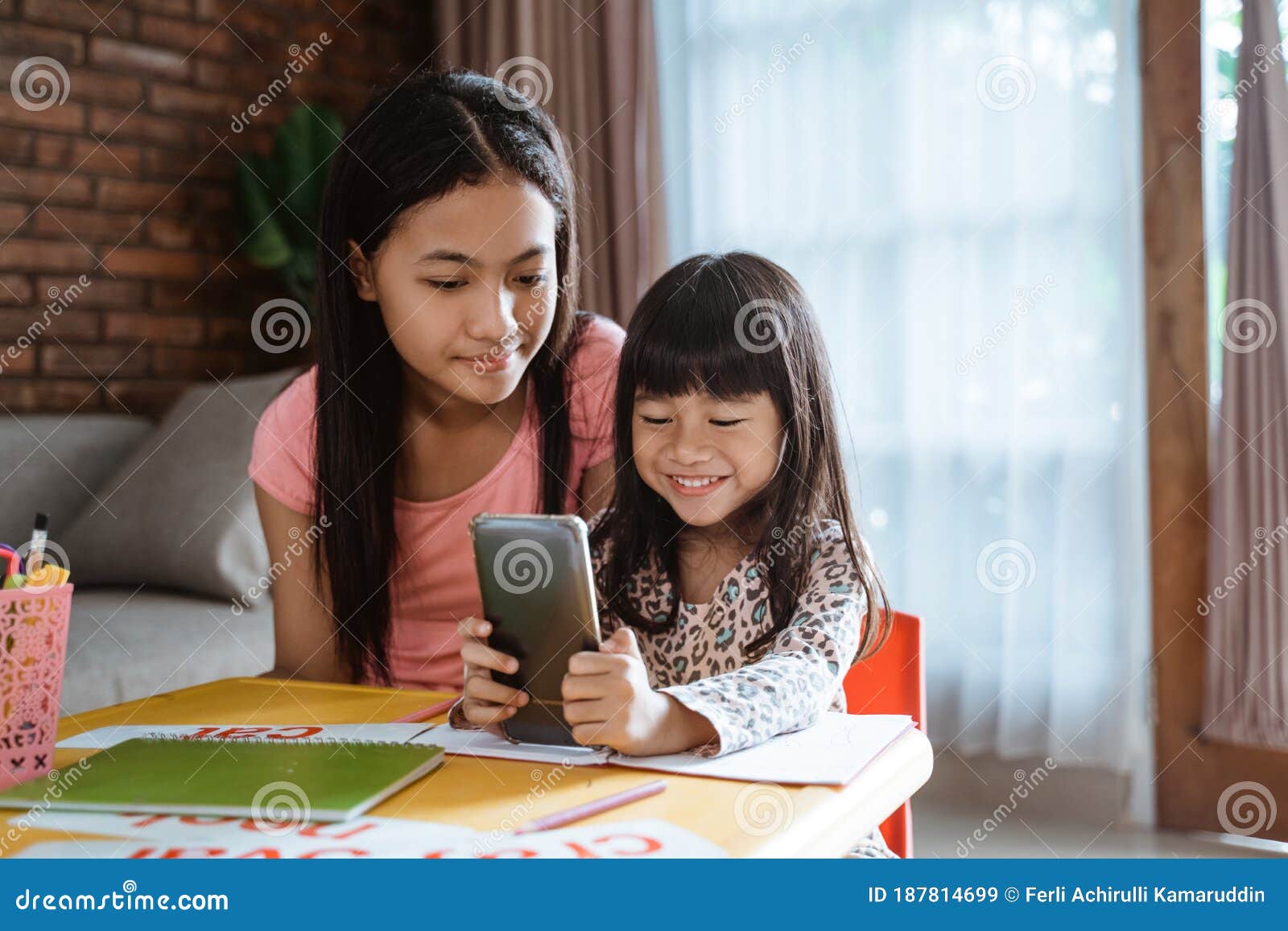 Kid Online Learning while Staying Home Stock Image - Image of game ...