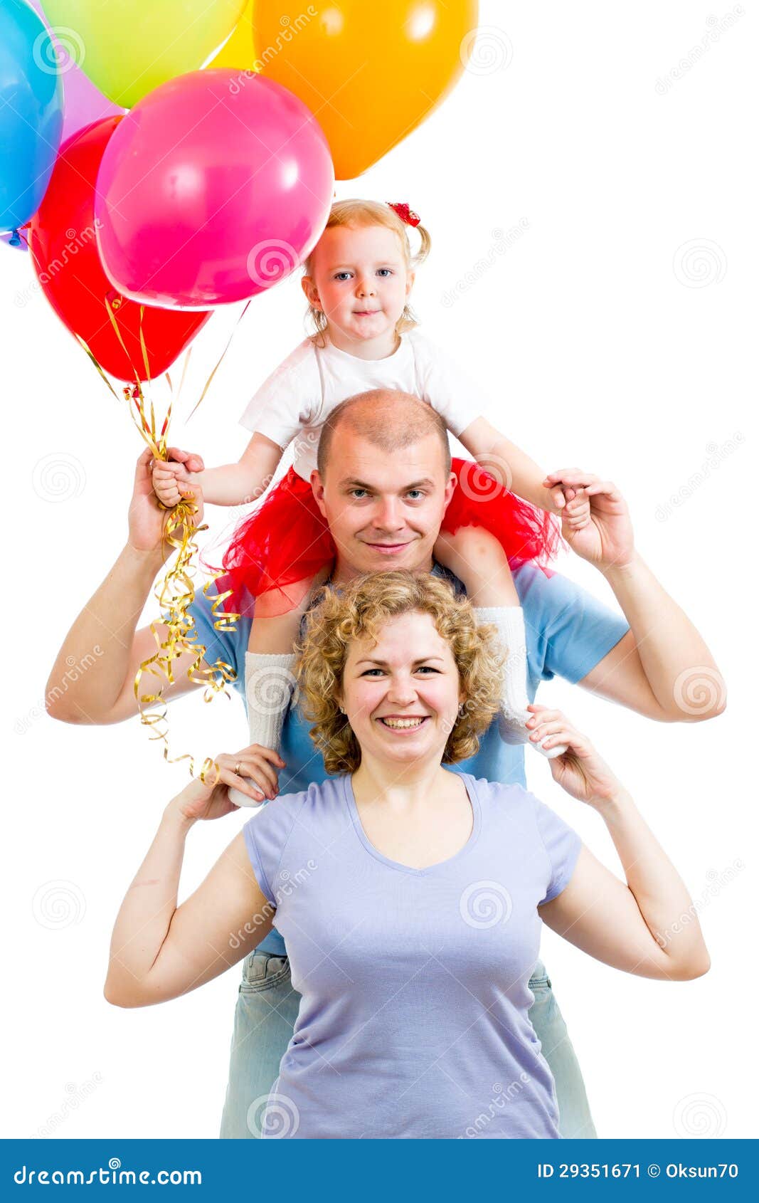 Kid and Parents with Balloons Stock Image - Image of celebrating, child ...