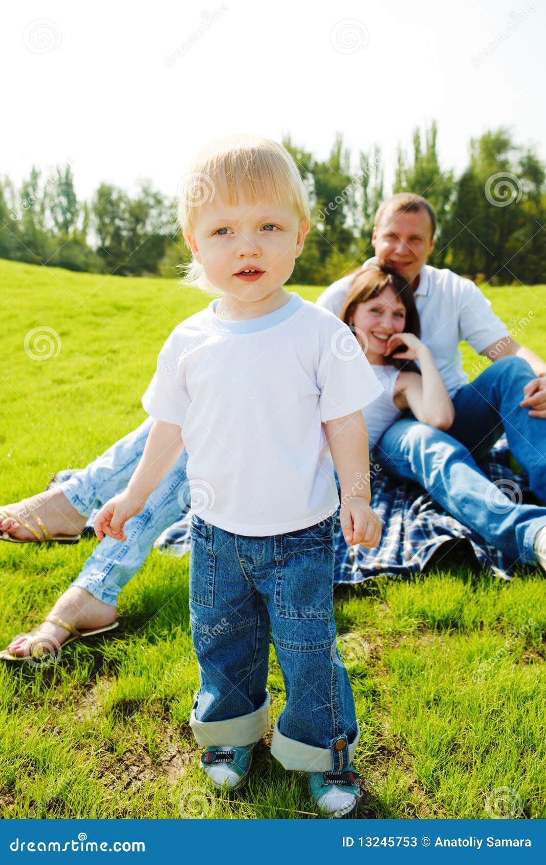 Kid in park stock image. Image of outside, adorable, meadow - 13245753