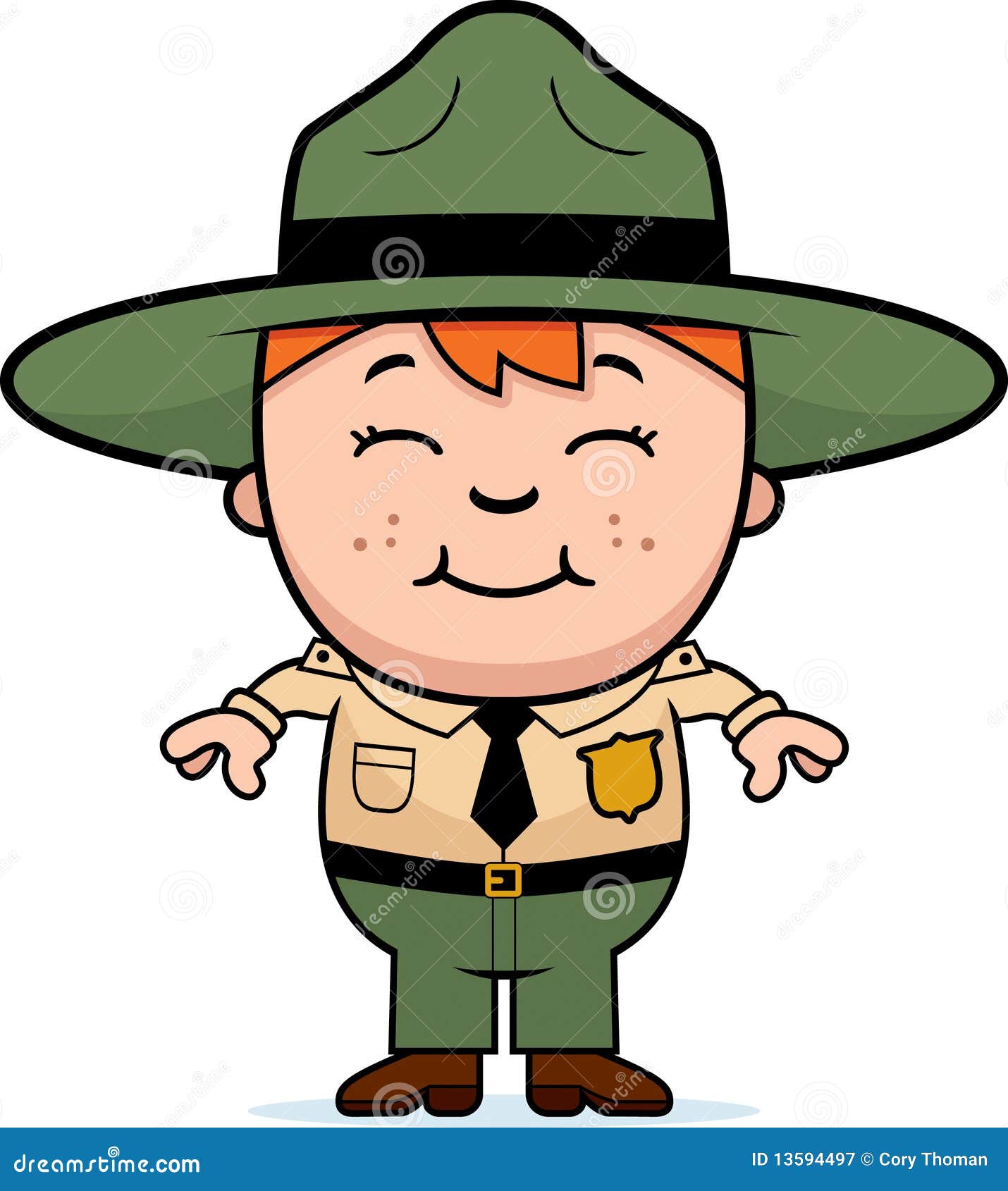 Kid Park Ranger stock vector. Illustration of happy, smiling - 13594497