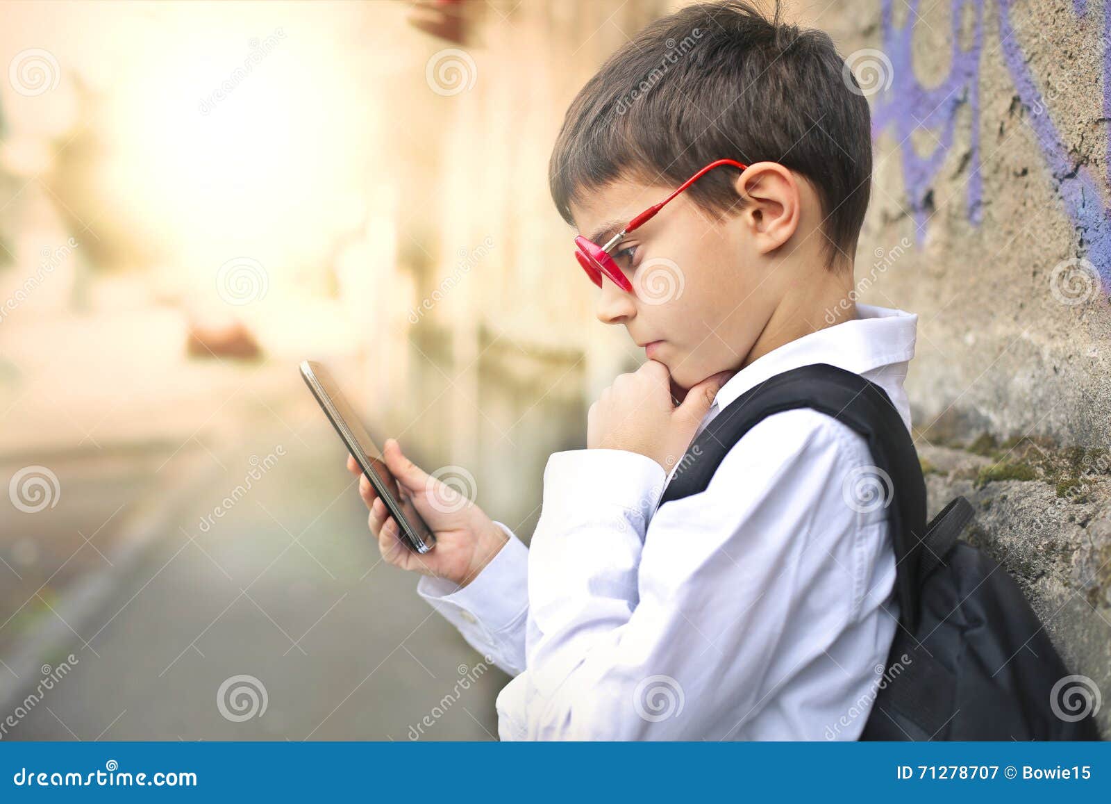 Kid with phone stock image. Image of grow, education - 71278707