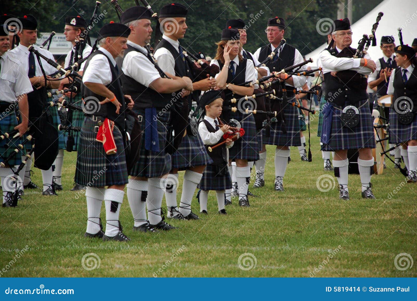 Kid Piper editorial stock image. Image of piper, kilts - 5819414