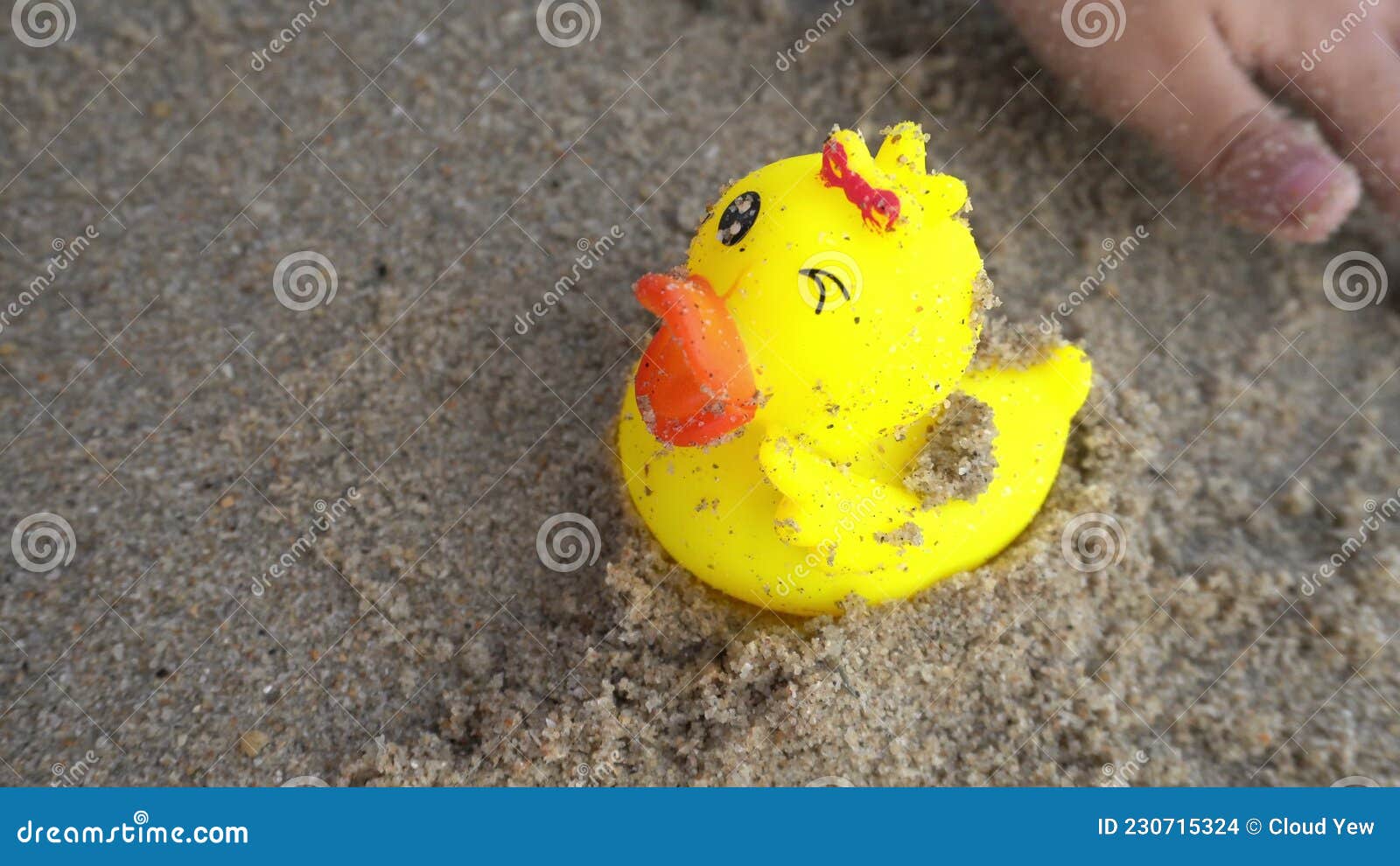 Kid Play Sand with Hand Near Rubber Duck Stock Footage - Video of ...