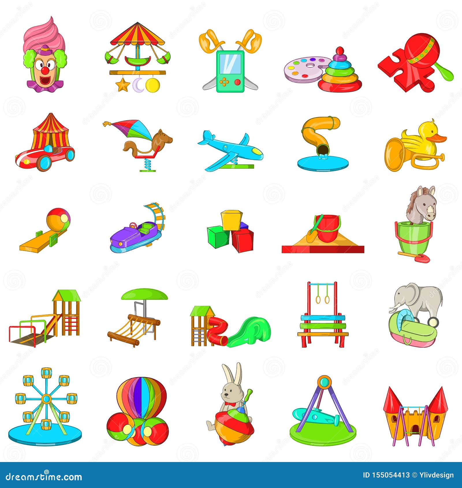 Kid Playground Icons Set, Cartoon Style Stock Vector - Illustration of ... Kid Playground Icons Set, Cartoon Style Stock Vector - Illustration of ...
