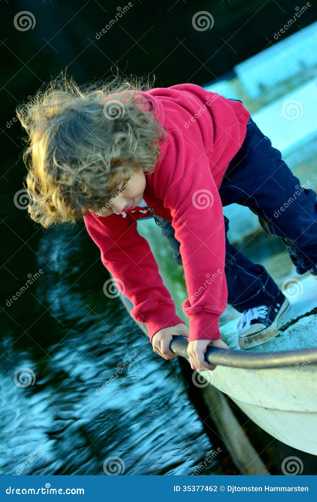 Kid playing on a boat stock photo. Image of caucasian - 35377462