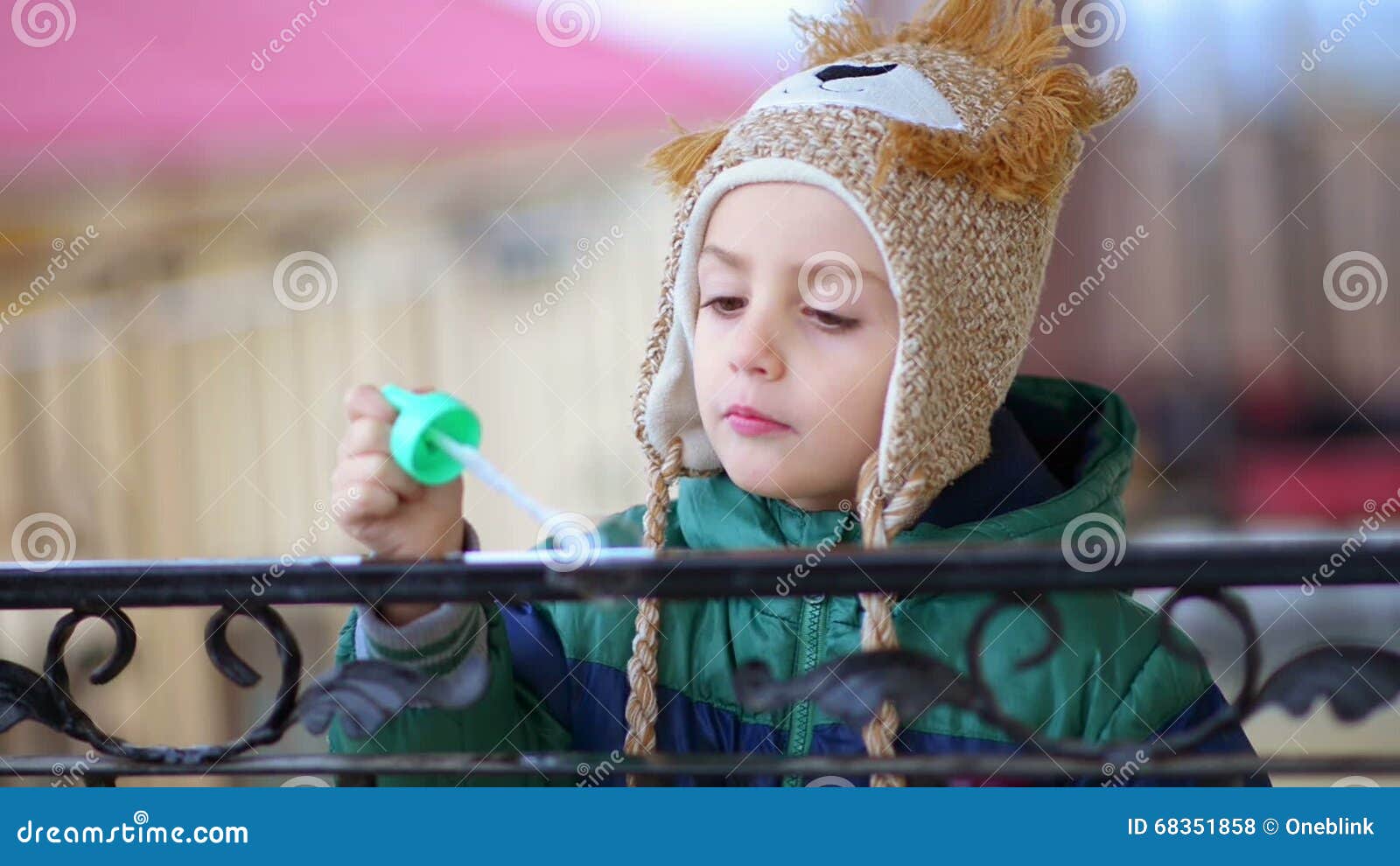 Kid Playing with Bubble Blower Stock Footage - Video of lonely, happy ...