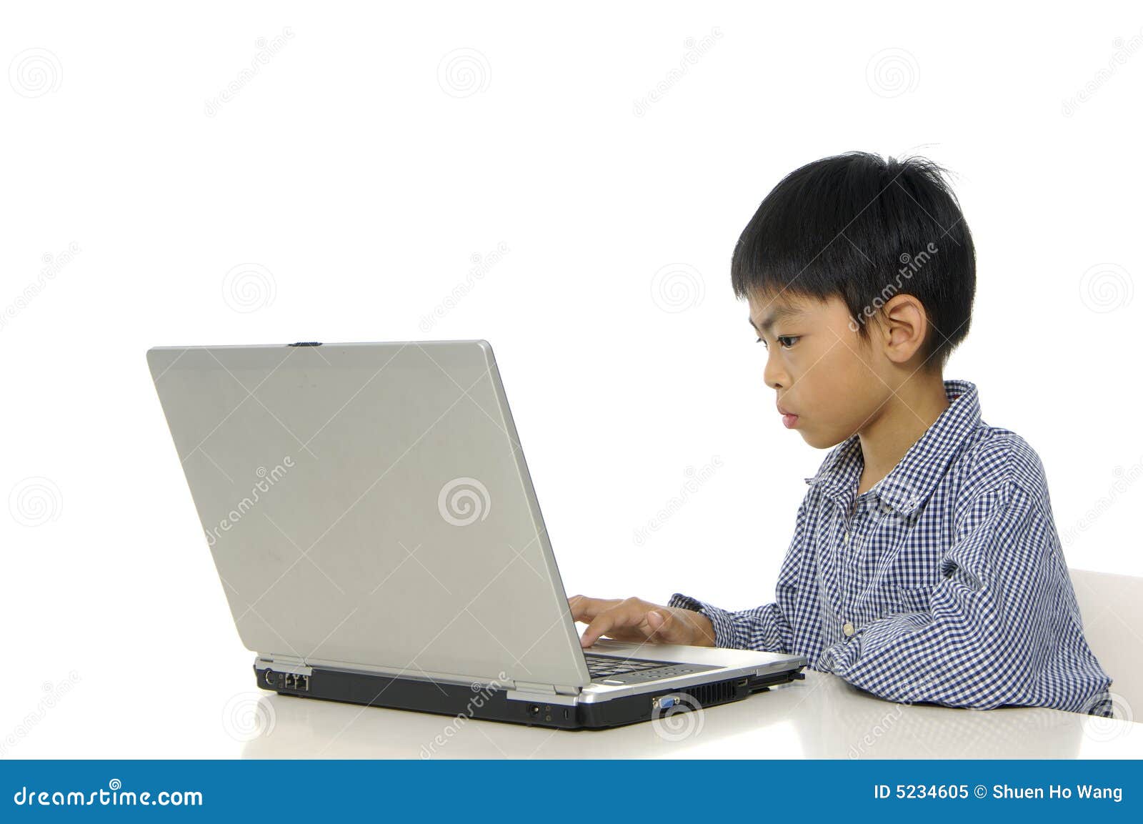 Kid playing computer stock image. Image of orient, cheerful - 5234605