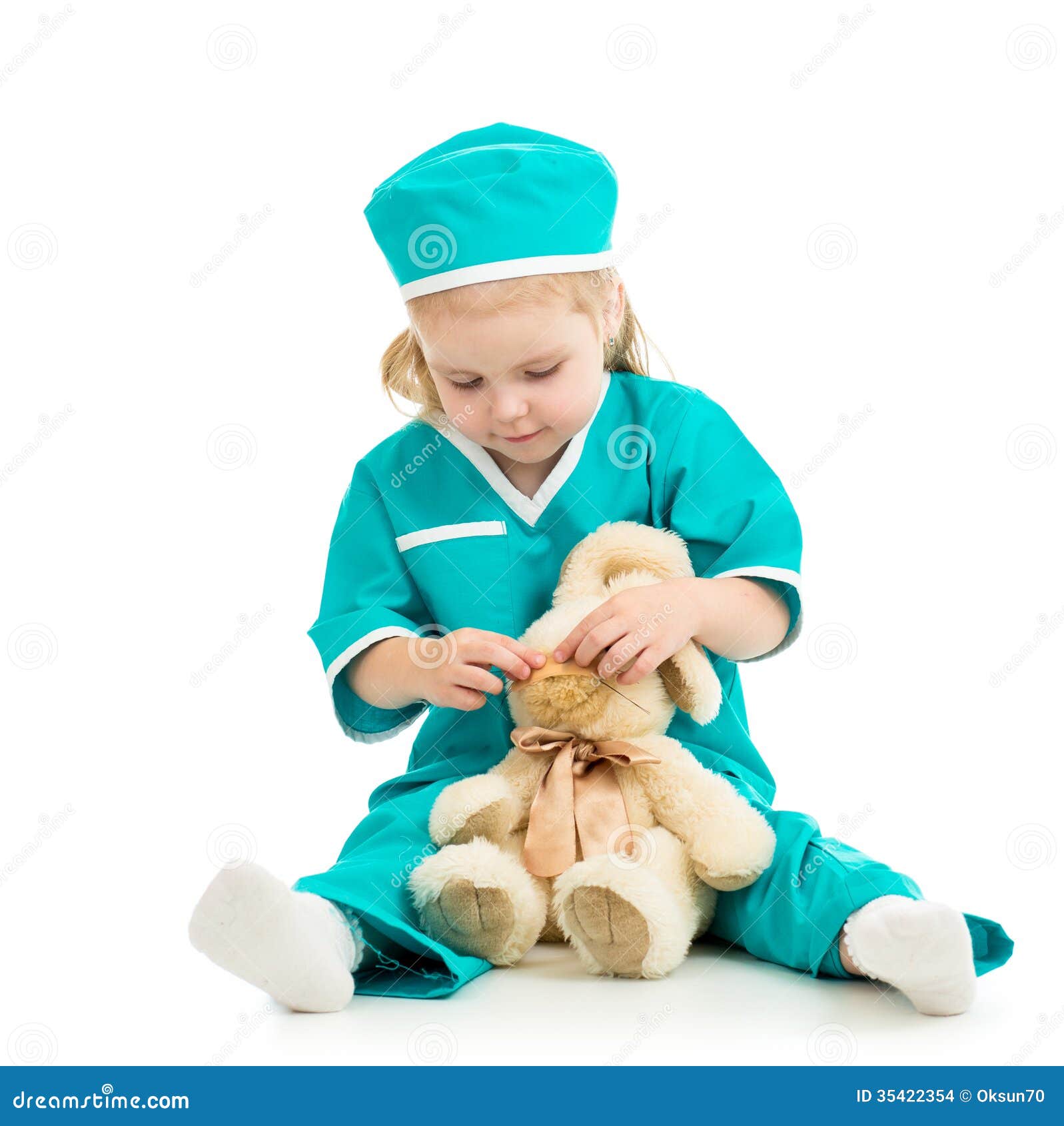 Kid Playing Doctor and Curing Toy Stock Photo - Image of baby, little ...