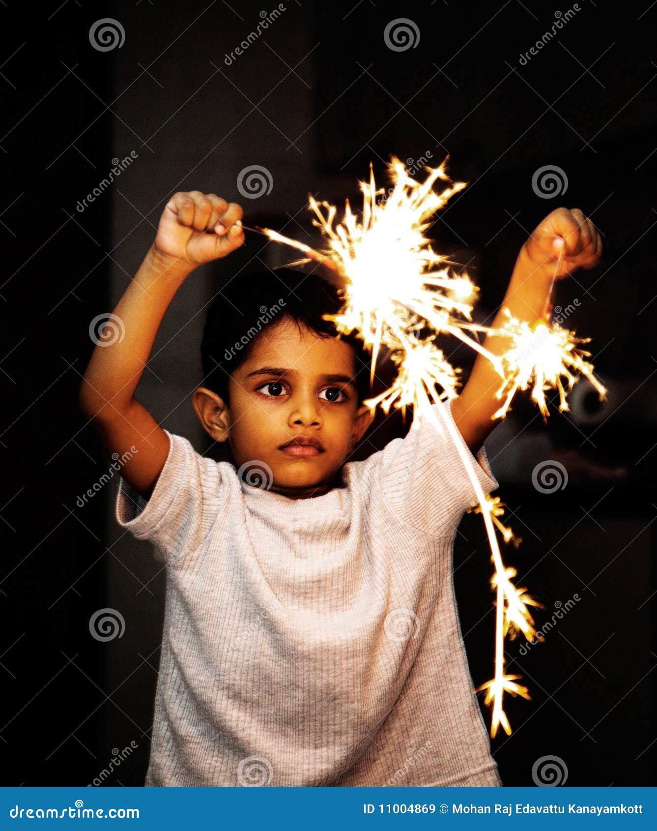 Kid Playing with Fire Crackers on Diwali Festival Stock Image - Image ...