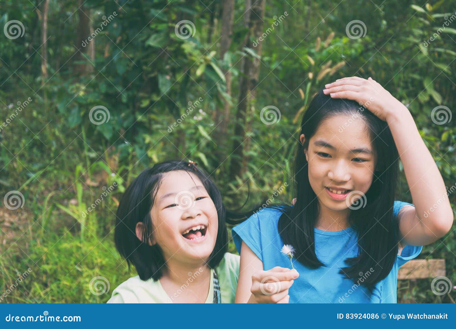 Kid playing in the forest stock photo. Image of cheerful - 83924086