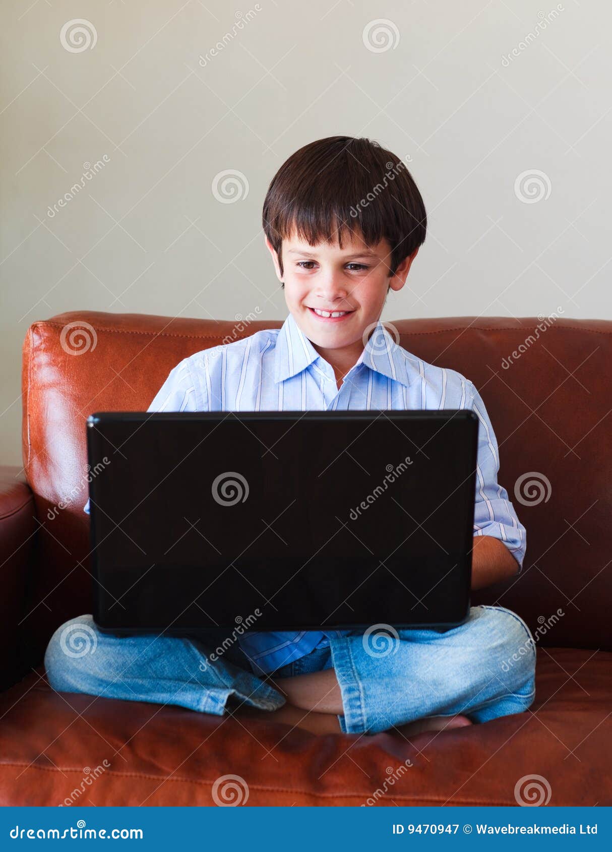 Kid Playing with His Laptop Stock Image - Image of little, child: 9470947