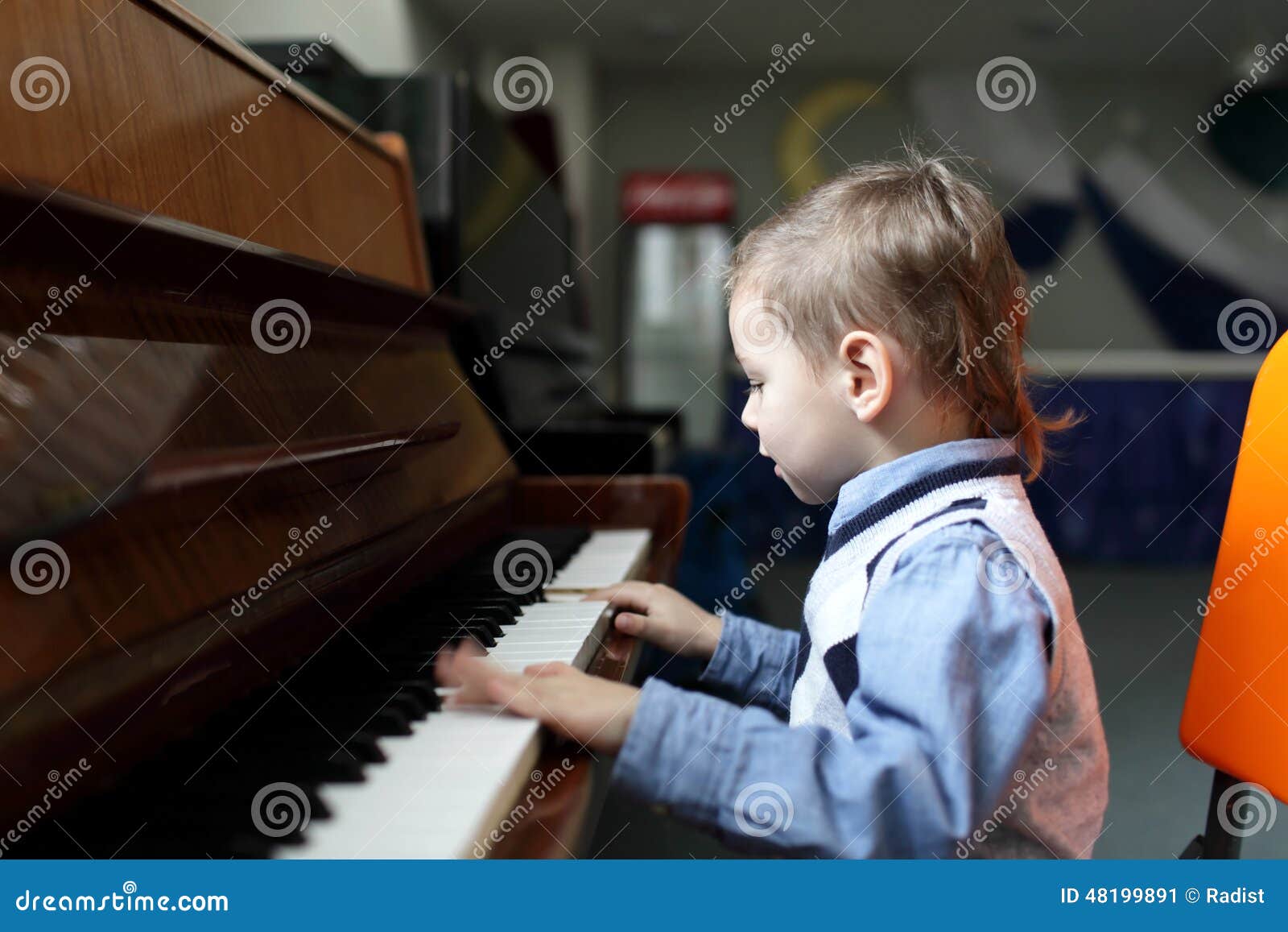 Kid Playing The Piano Stock Image | CartoonDealer.com #48199891