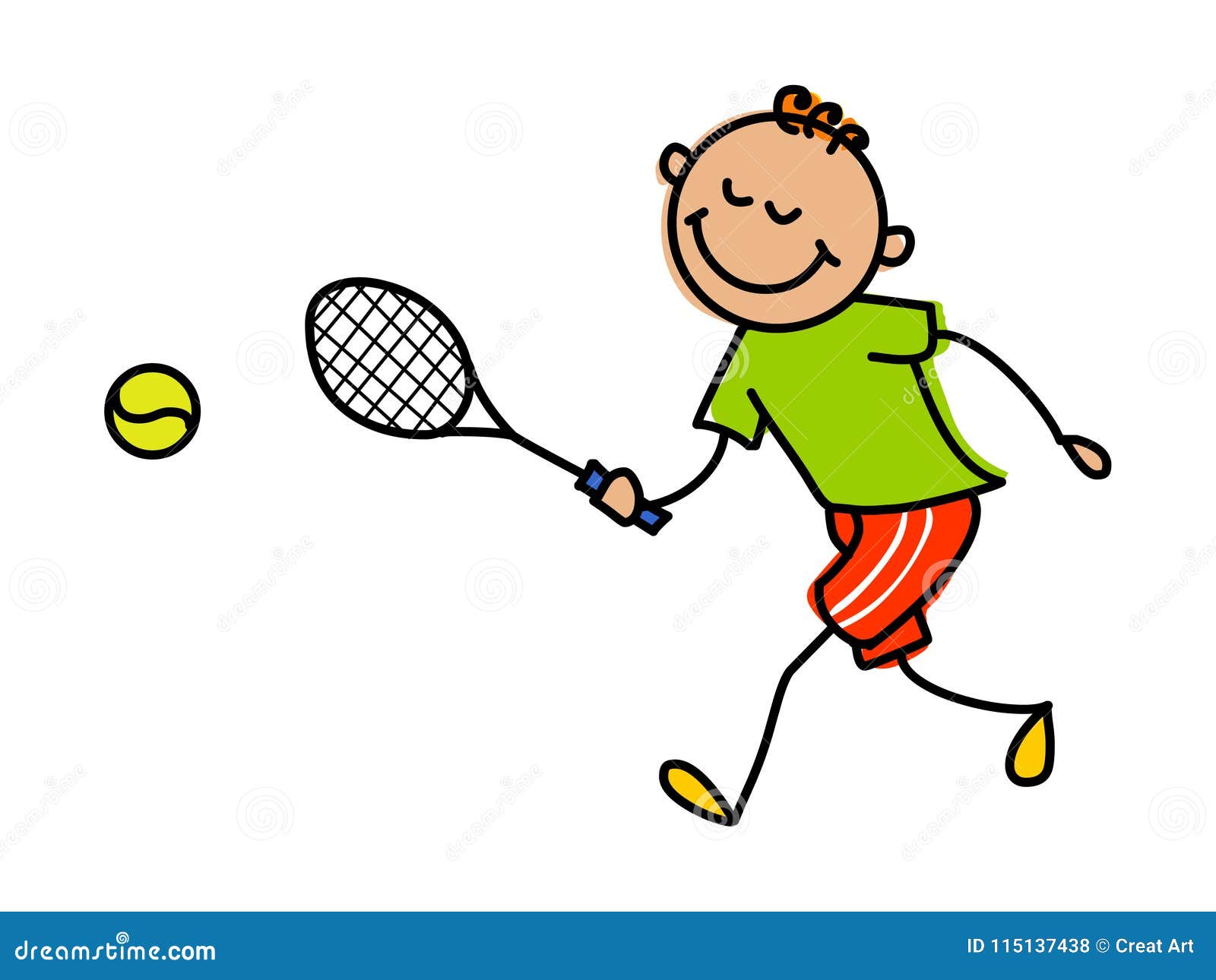 Kid Playing Tennis.Cartoon Kid Vector Illustration Stock Vector ... Kid Playing Tennis.Cartoon Kid Vector Illustration Stock Vector ...