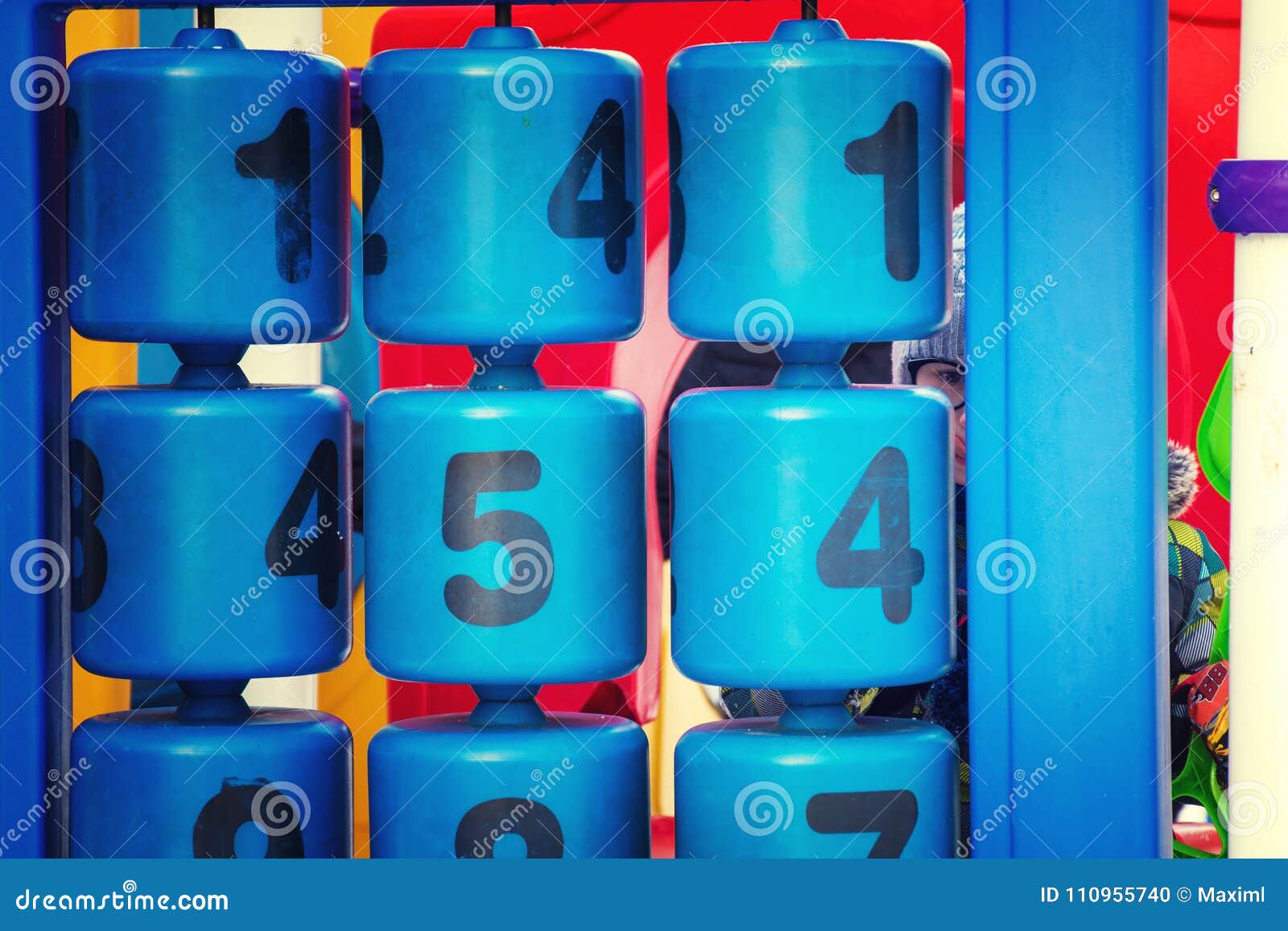Kid Plays with Numbers on Playground Stock Photo - Image of little ...