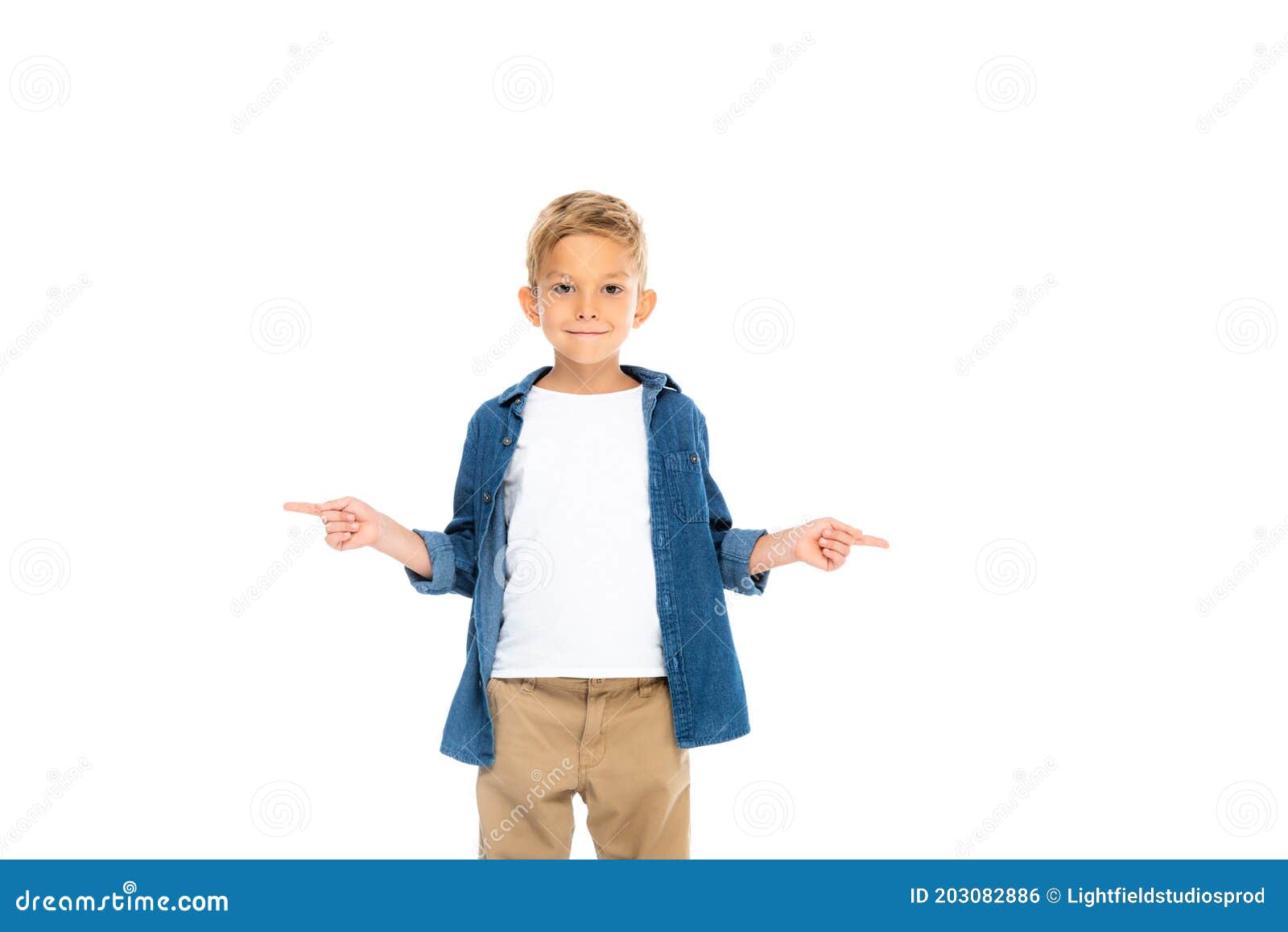 Kid Pointing with Fingers Isolated on Stock Photo - Image of gesture ...