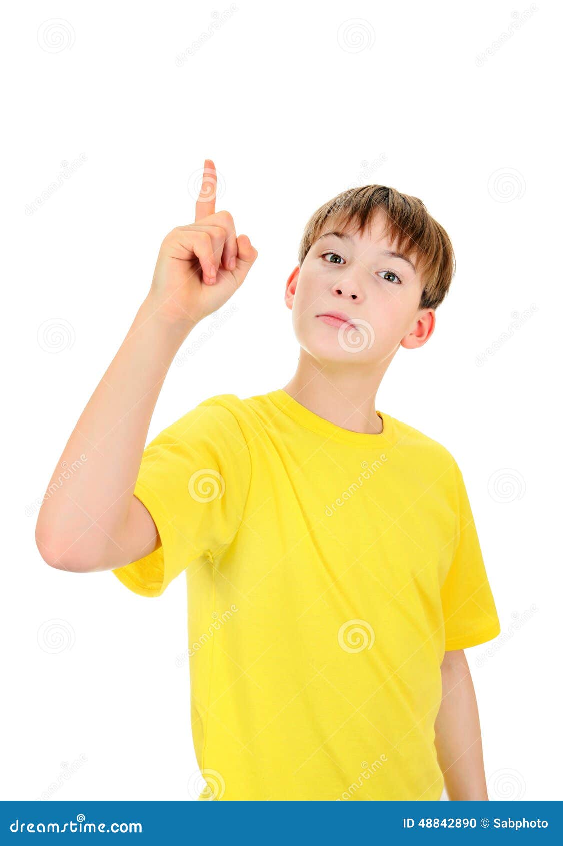 Kid pointing up stock photo. Image of show, happy, cheerful - 48842890