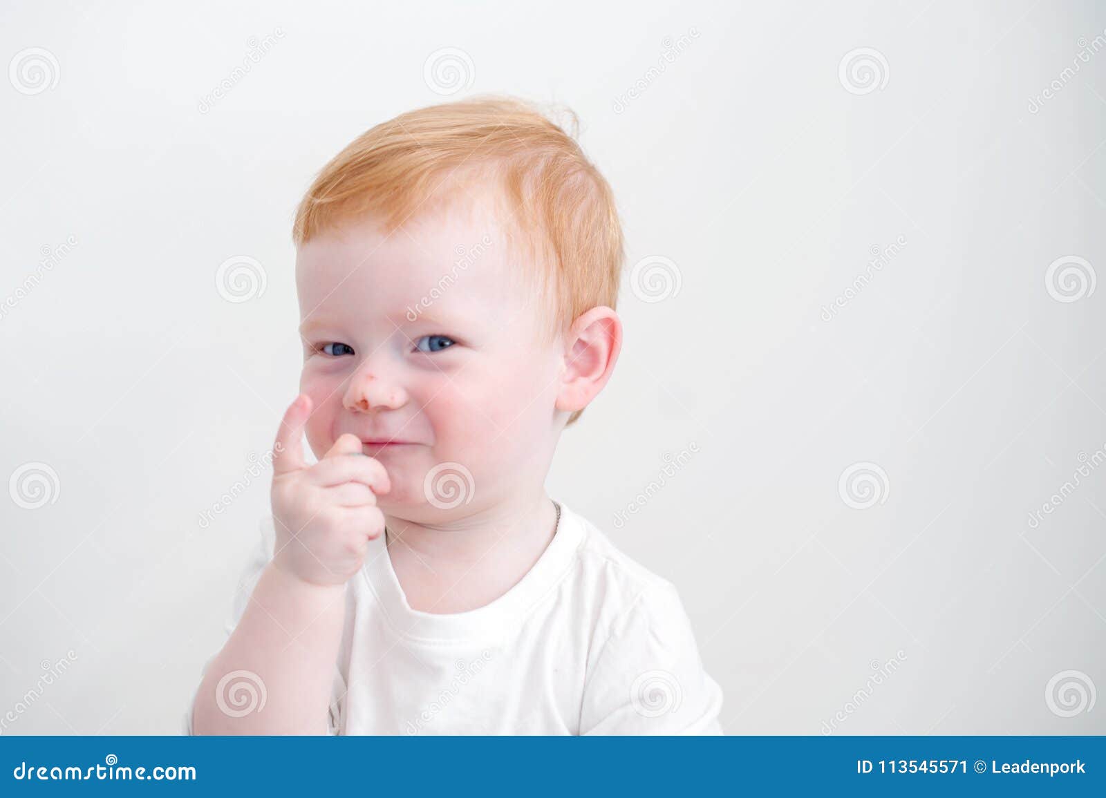 The Kid Points To a Scratch Stock Image - Image of scratch, handsome ...