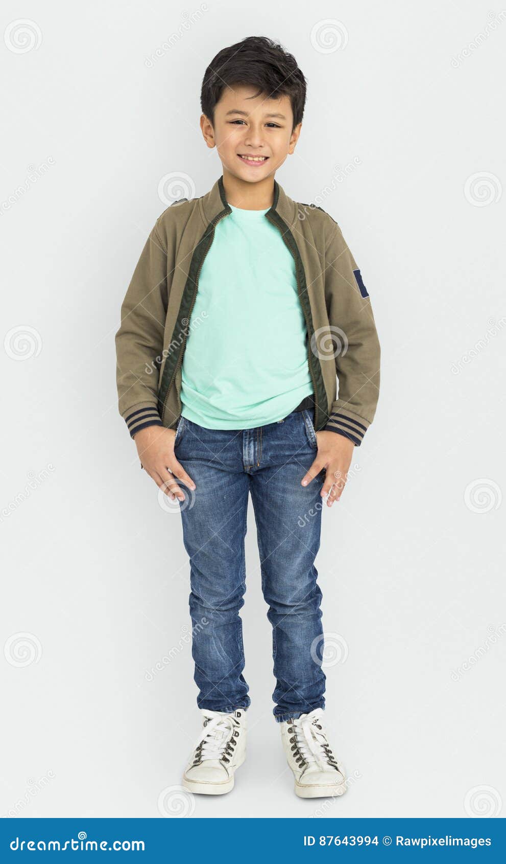 Kid Pose Standing Studio Concept Stock Photo - Image of isolated ...