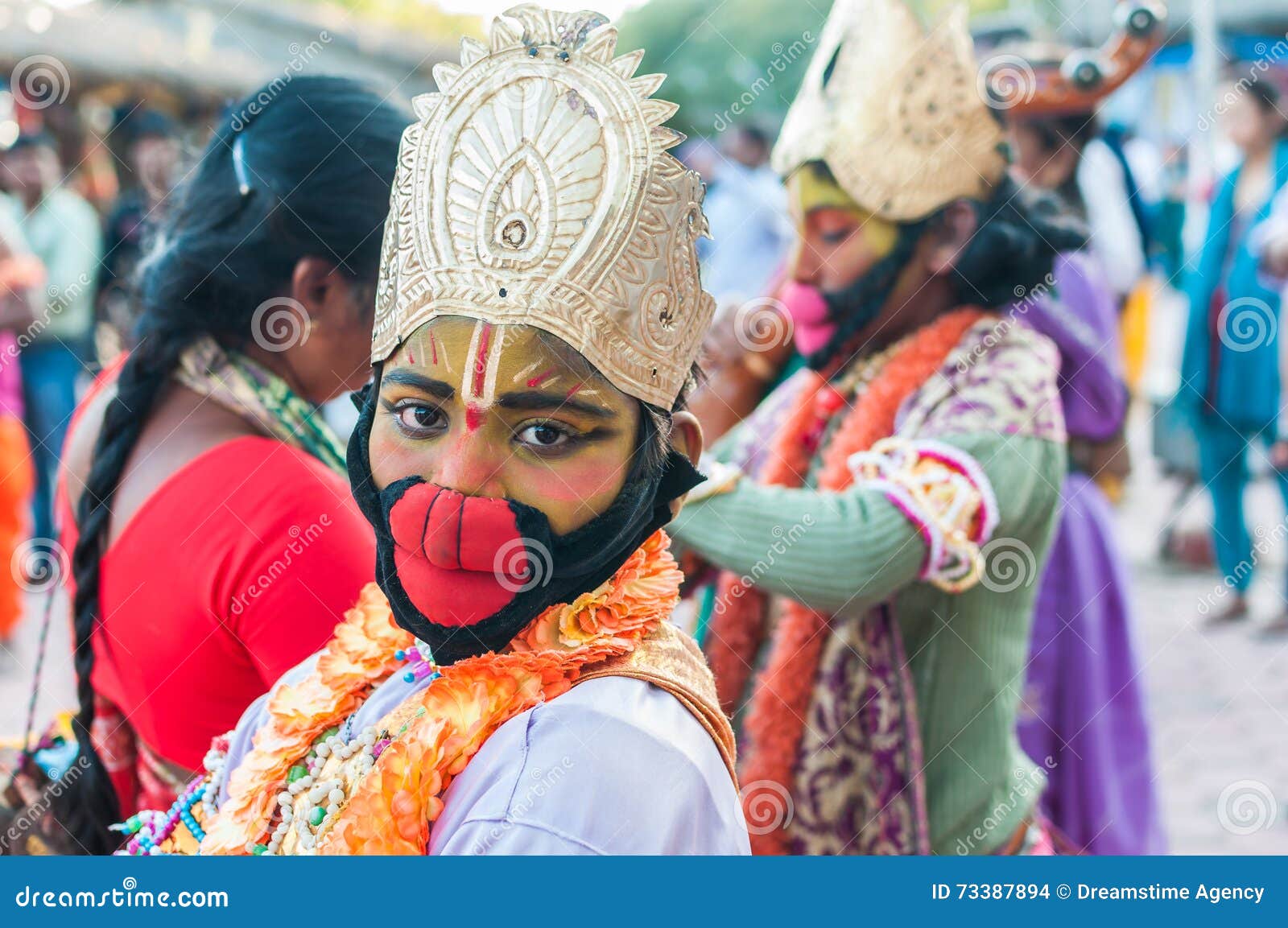 Kid Posing in a Hanuman Getup Editorial Stock Image - Image of ...