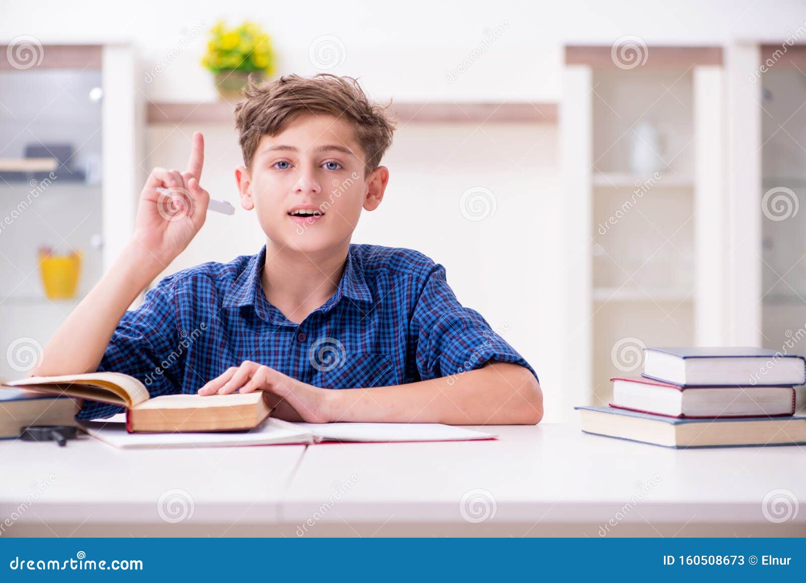 Kid Preparing for School at Home Stock Image - Image of knowledge ...