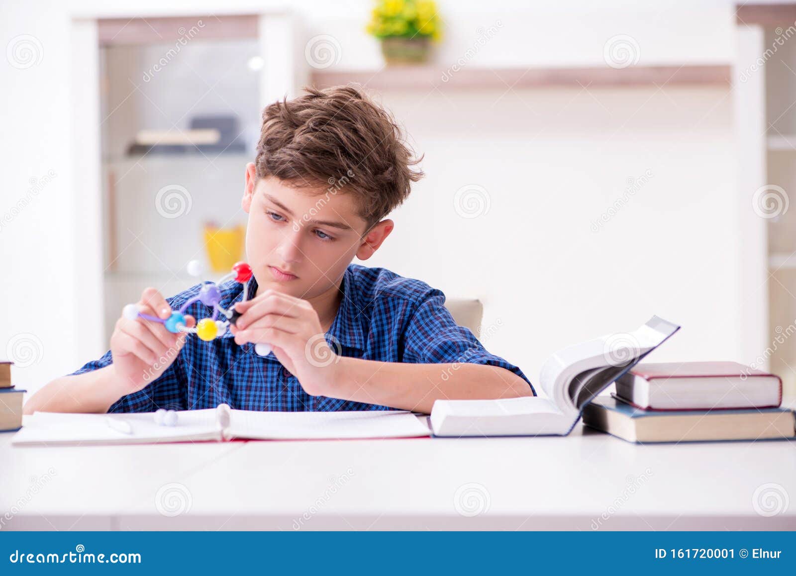 Kid Preparing for School at Home Stock Image - Image of molecular ...