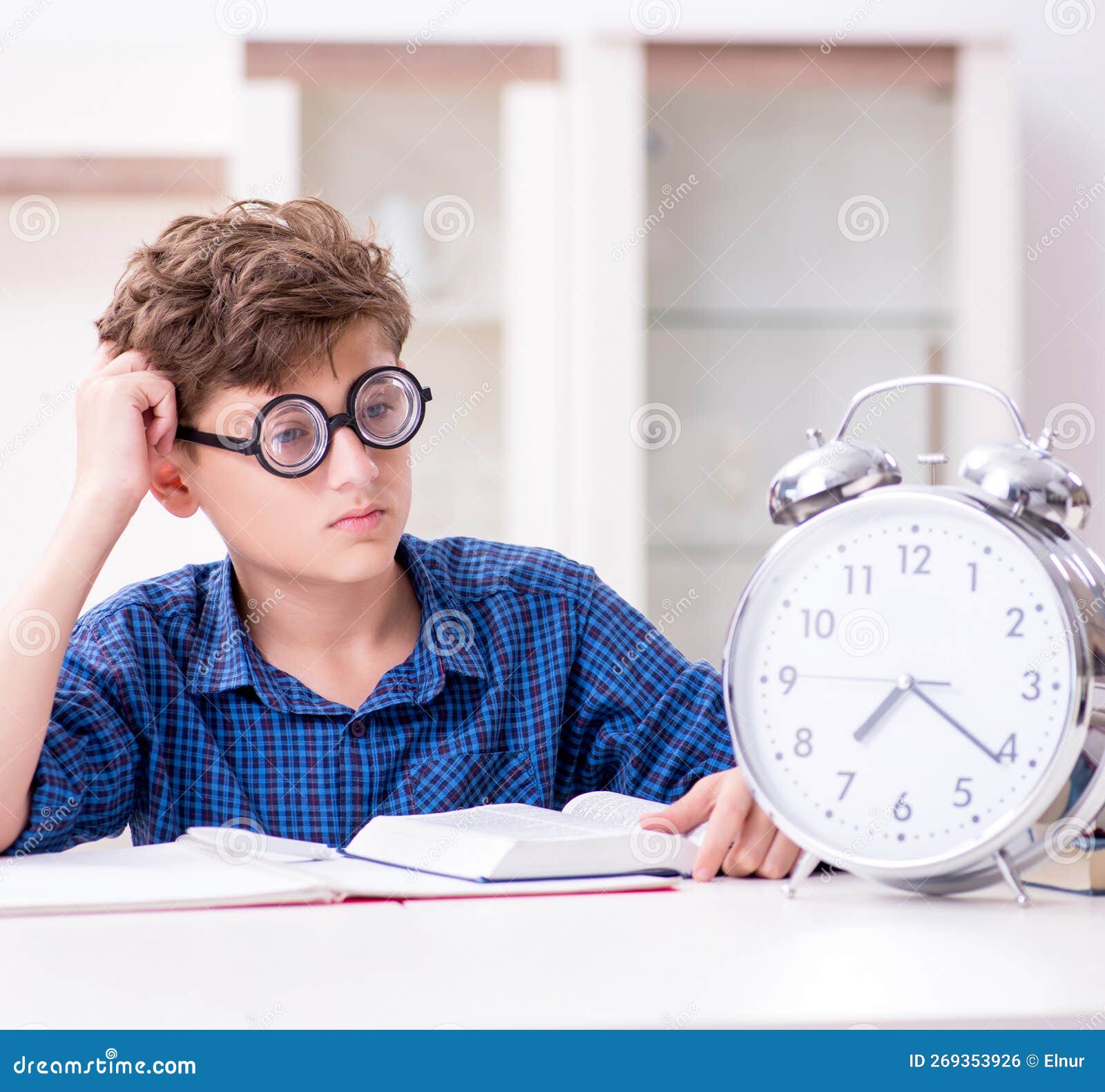 Kid Preparing for School at Home Stock Photo - Image of books, lesson ...