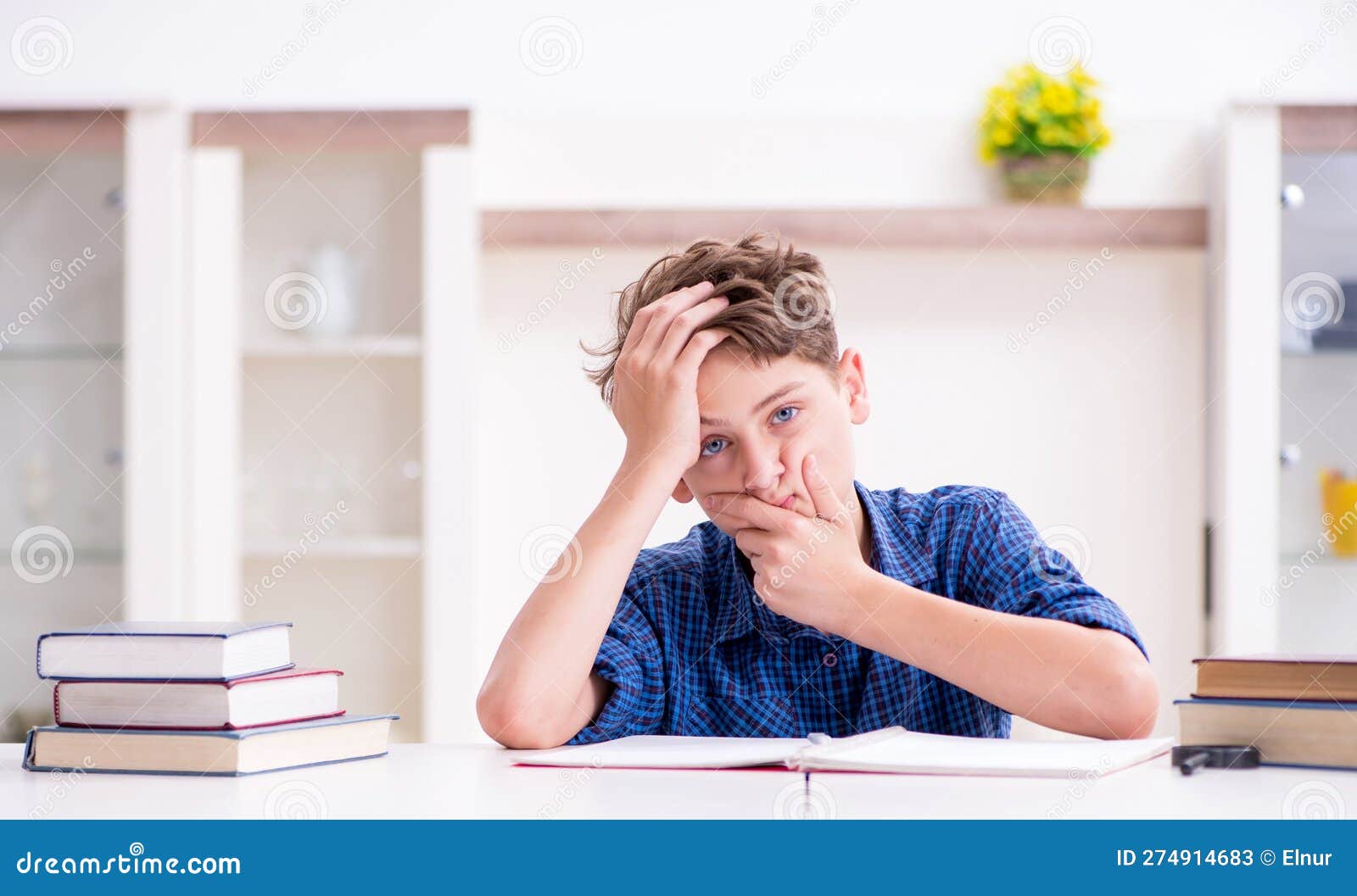 Kid Preparing for School at Home Stock Image - Image of education ...
