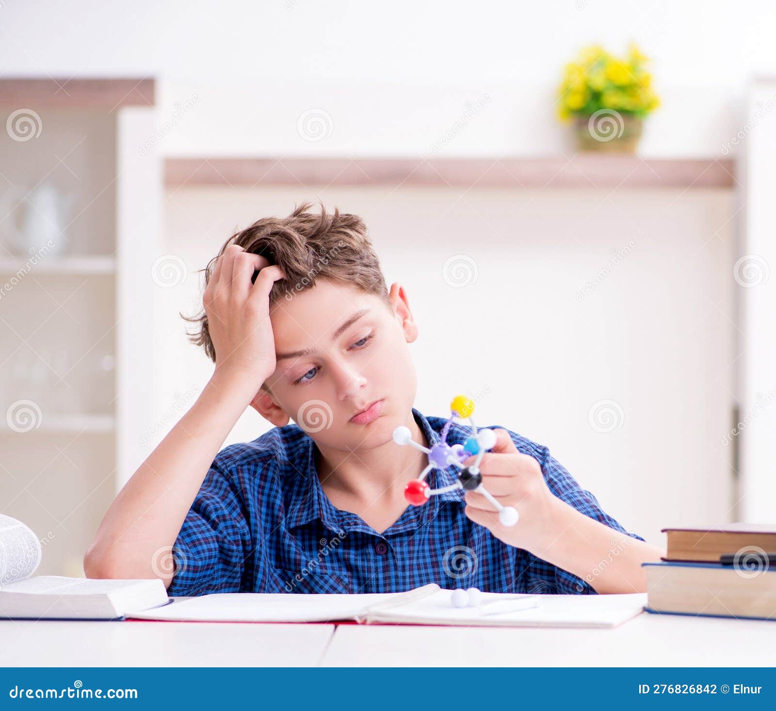Kid Preparing for School at Home Stock Photo - Image of molecule ...
