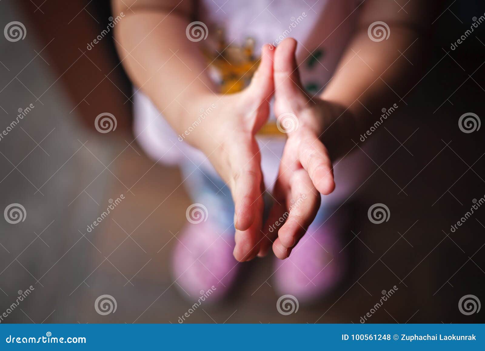 Kid Pressing the Hands Together Stock Photo - Image of finger, pressing ...