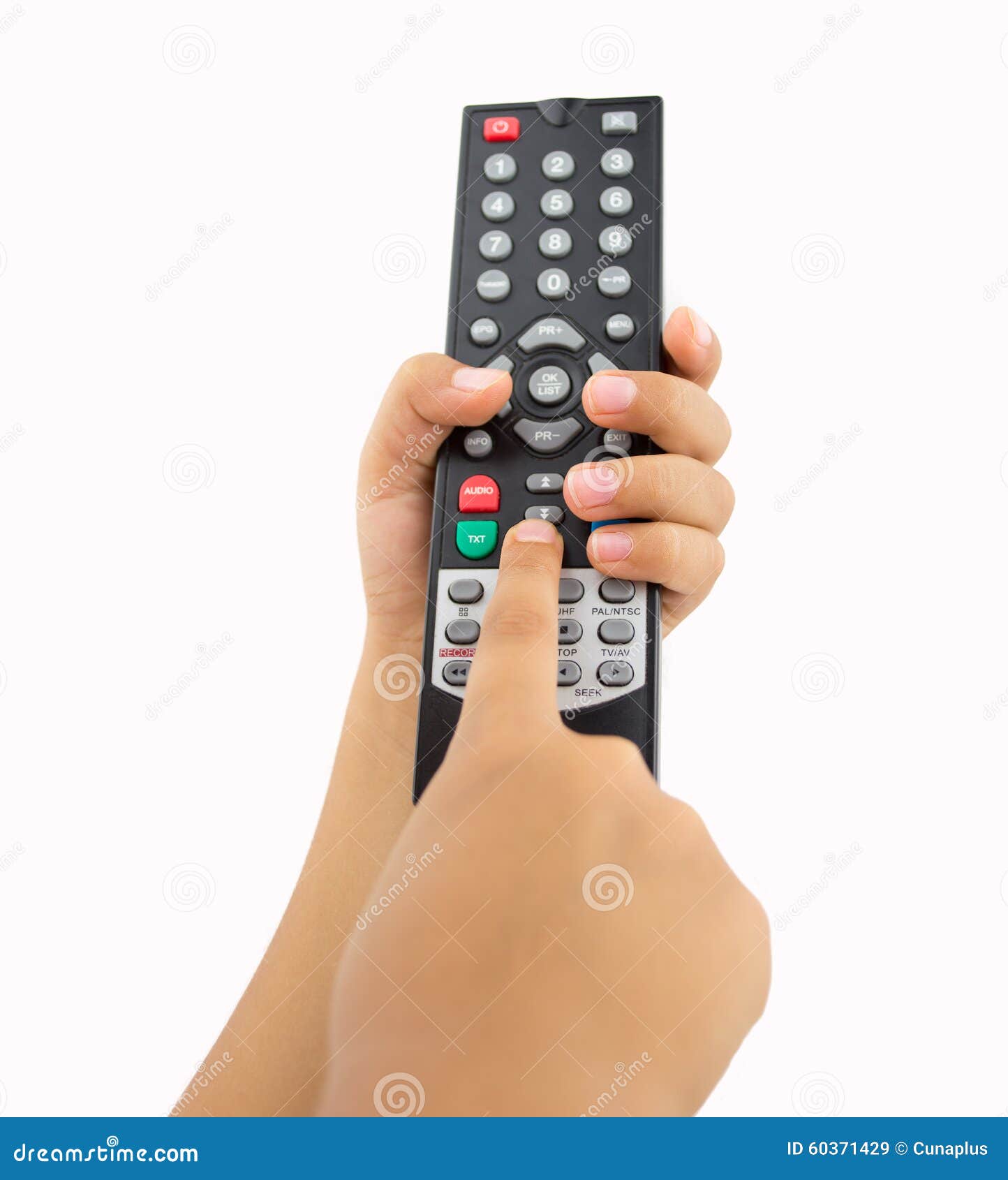 Kid Pressing the Remote Control Stock Image - Image of closeup, hobbies ...