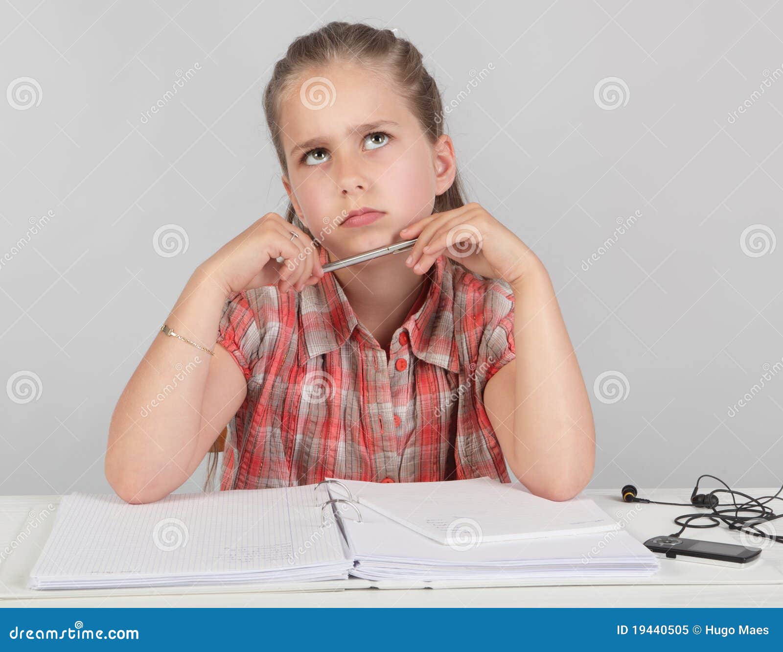 Kid Puzzled Abt Homework Task Royalty Free Stock Photo - Image: 19440505