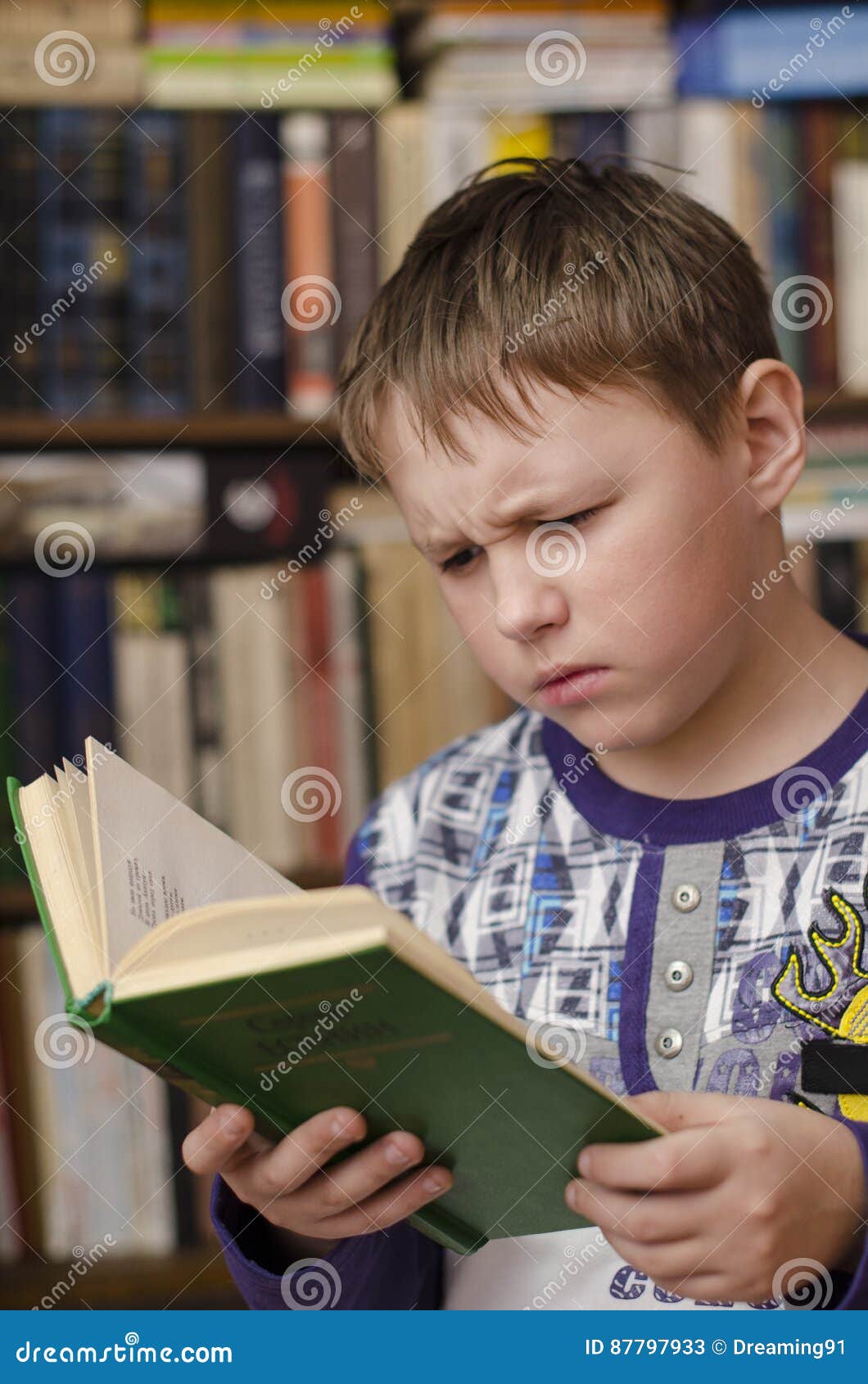 Kid reading a book stock image. Image of imagination - 87797933