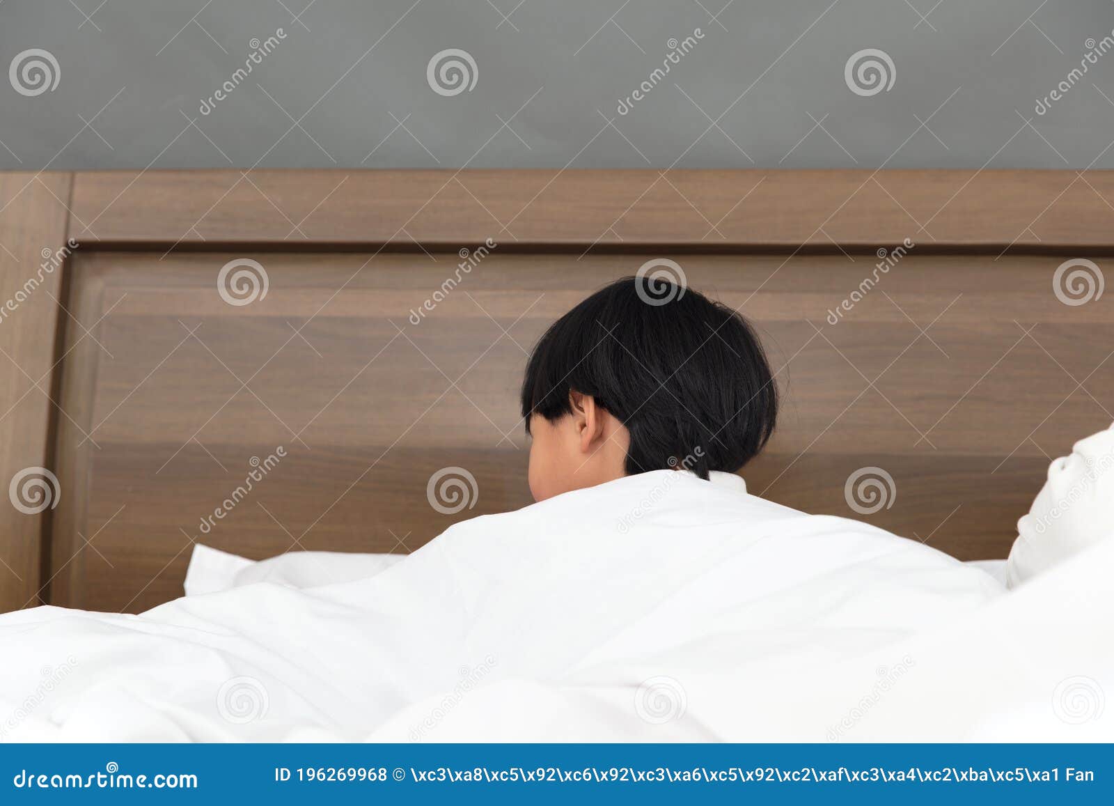 Kid ready to get up stock photo. Image of awake, bedroom - 196269968
