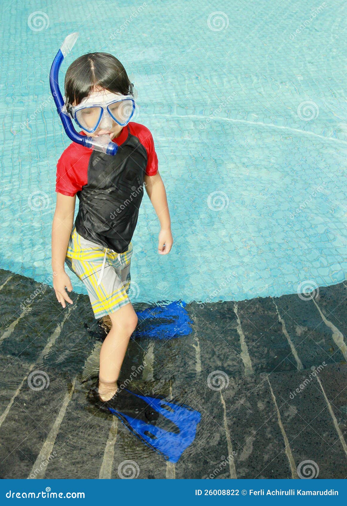Kid ready to swim stock photo. Image of face, happiness - 26008822