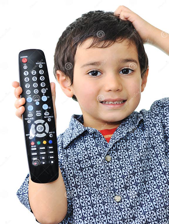 Kid with remote control stock photo. Image of signals - 13726094