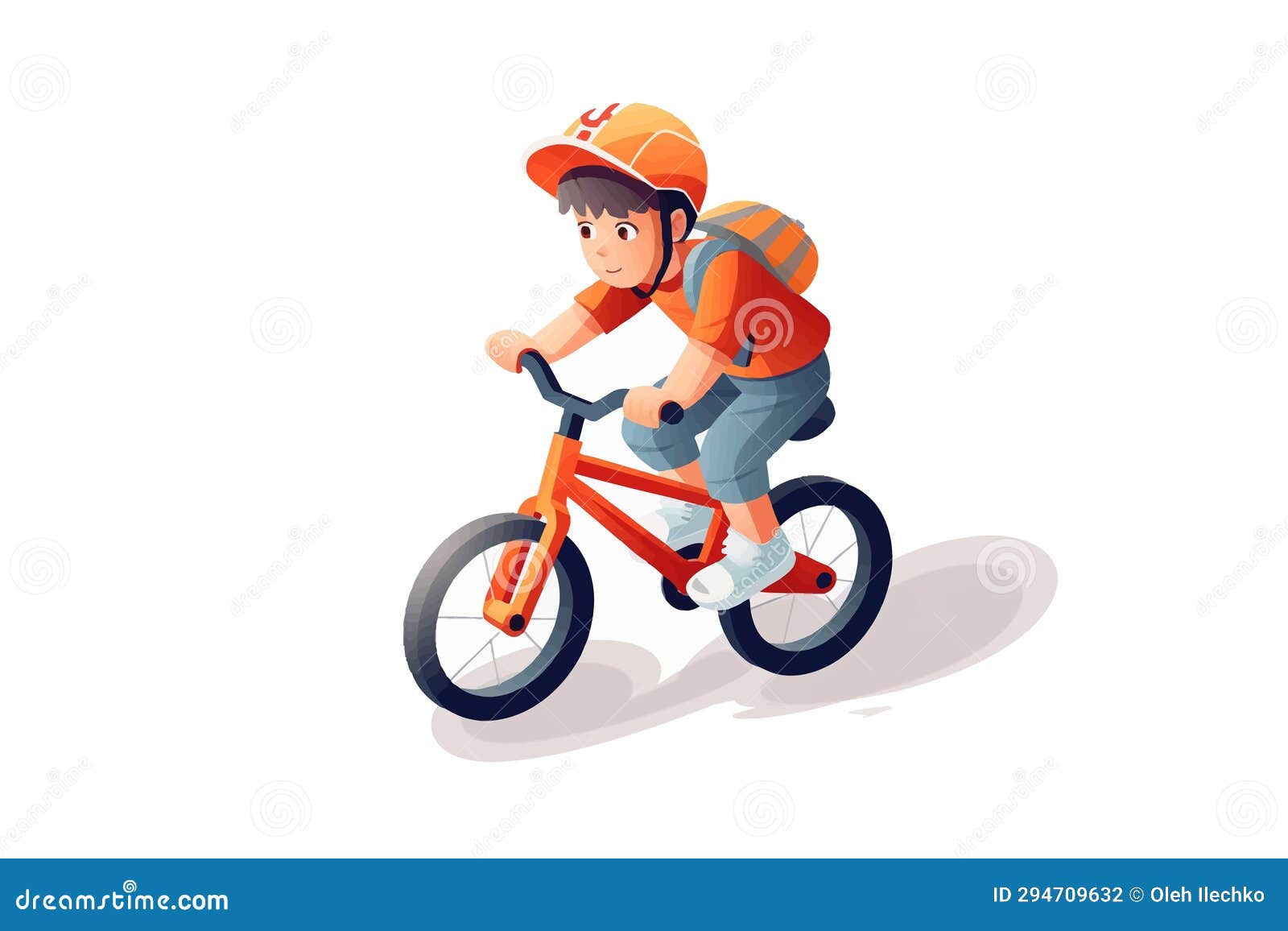 Kid Riding Bike Isometric Vector Flat Isolated Vector Style ...